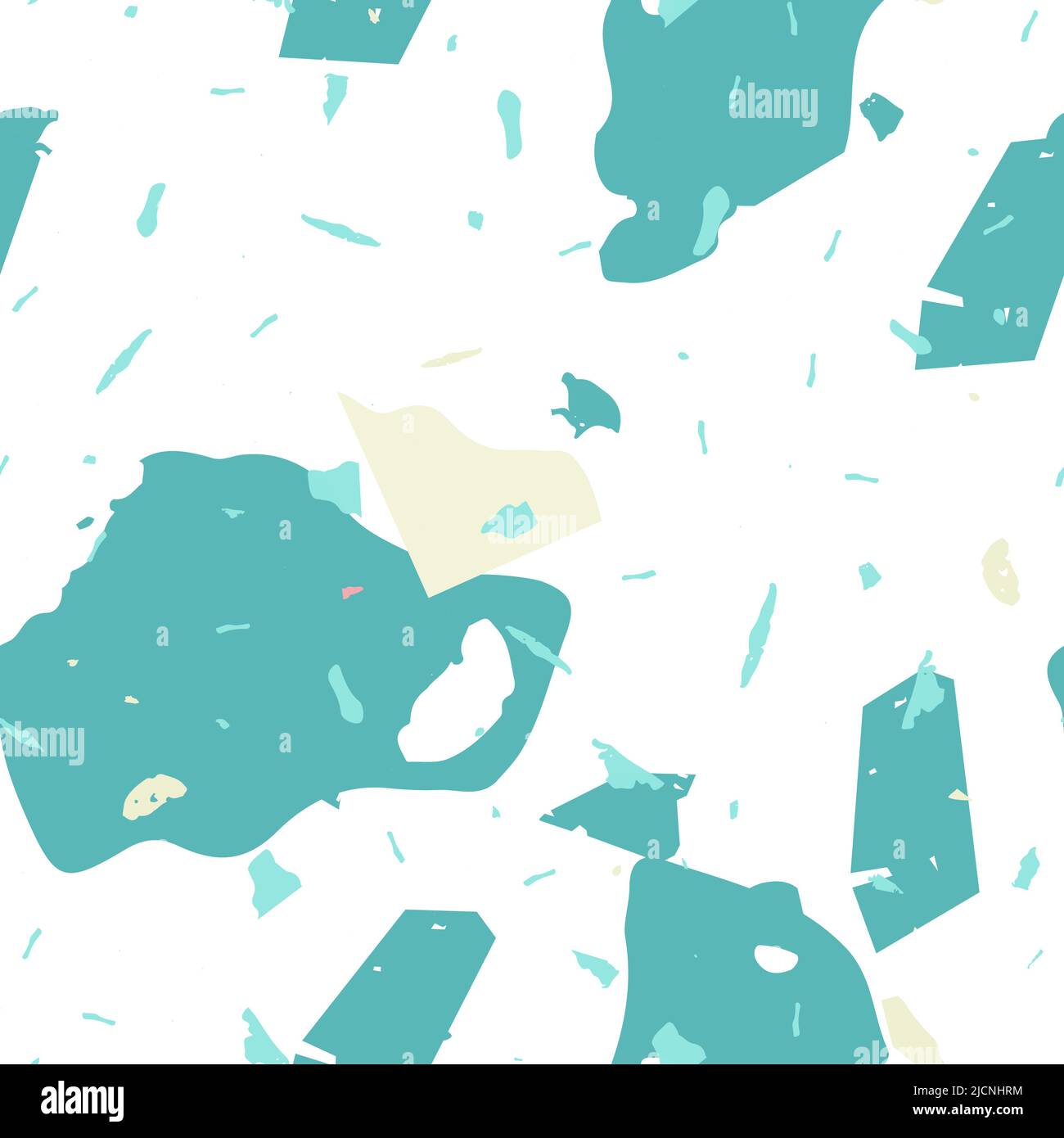 Terrazzo seamless pattern. Blue classic flooring texture. Background ...