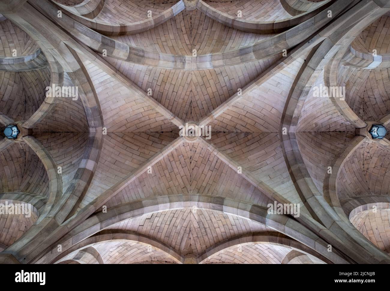 Stone ceiling of Cloisters on the Glasgow University campus, Scotland ...
