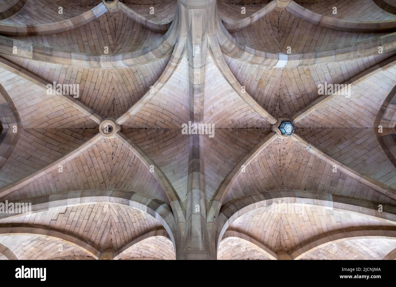 Stone ceiling of Cloisters on the Glasgow University campus, Scotland ...