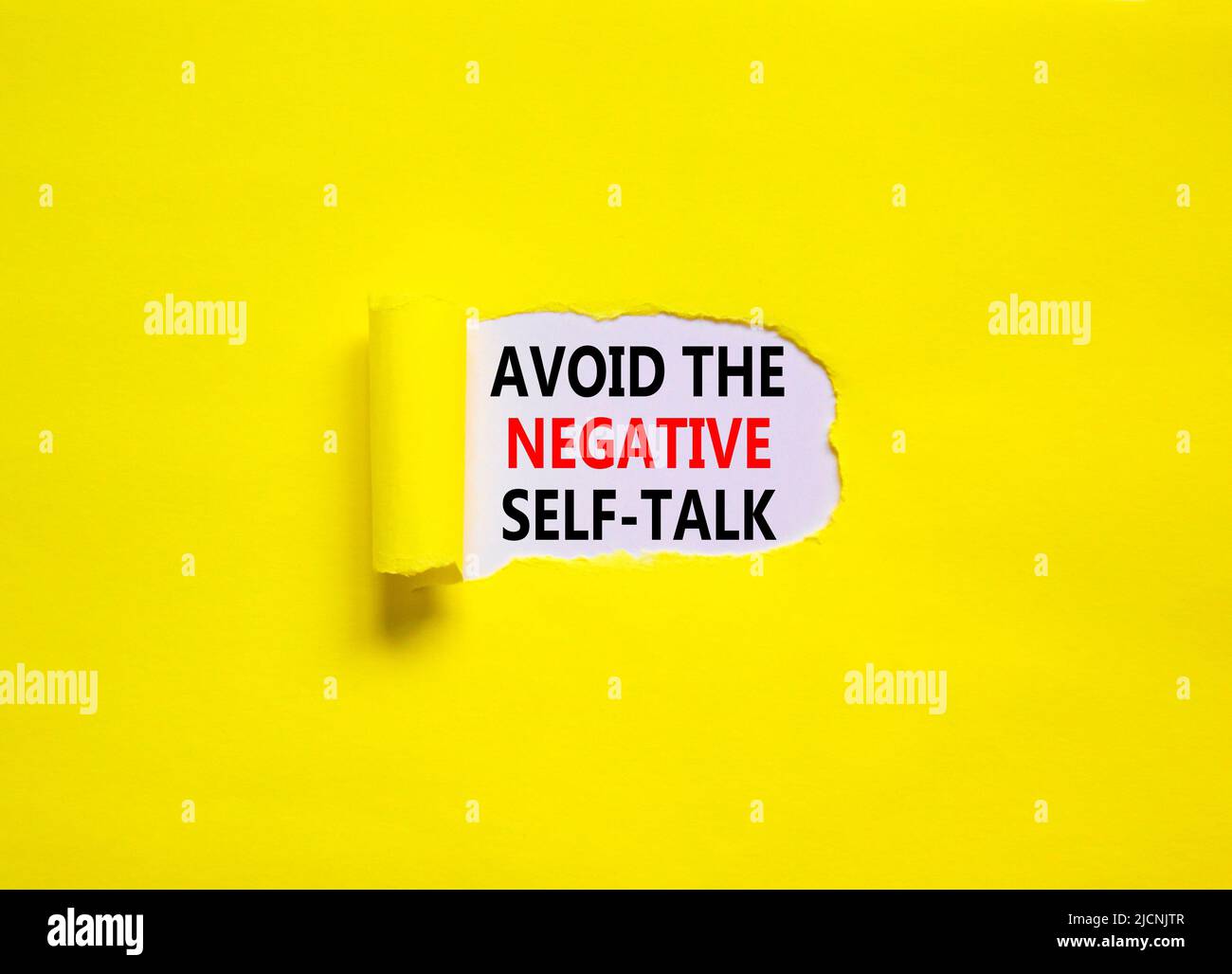 Avoid negative self-talk symbol. Concept words Avoid the negative self ...