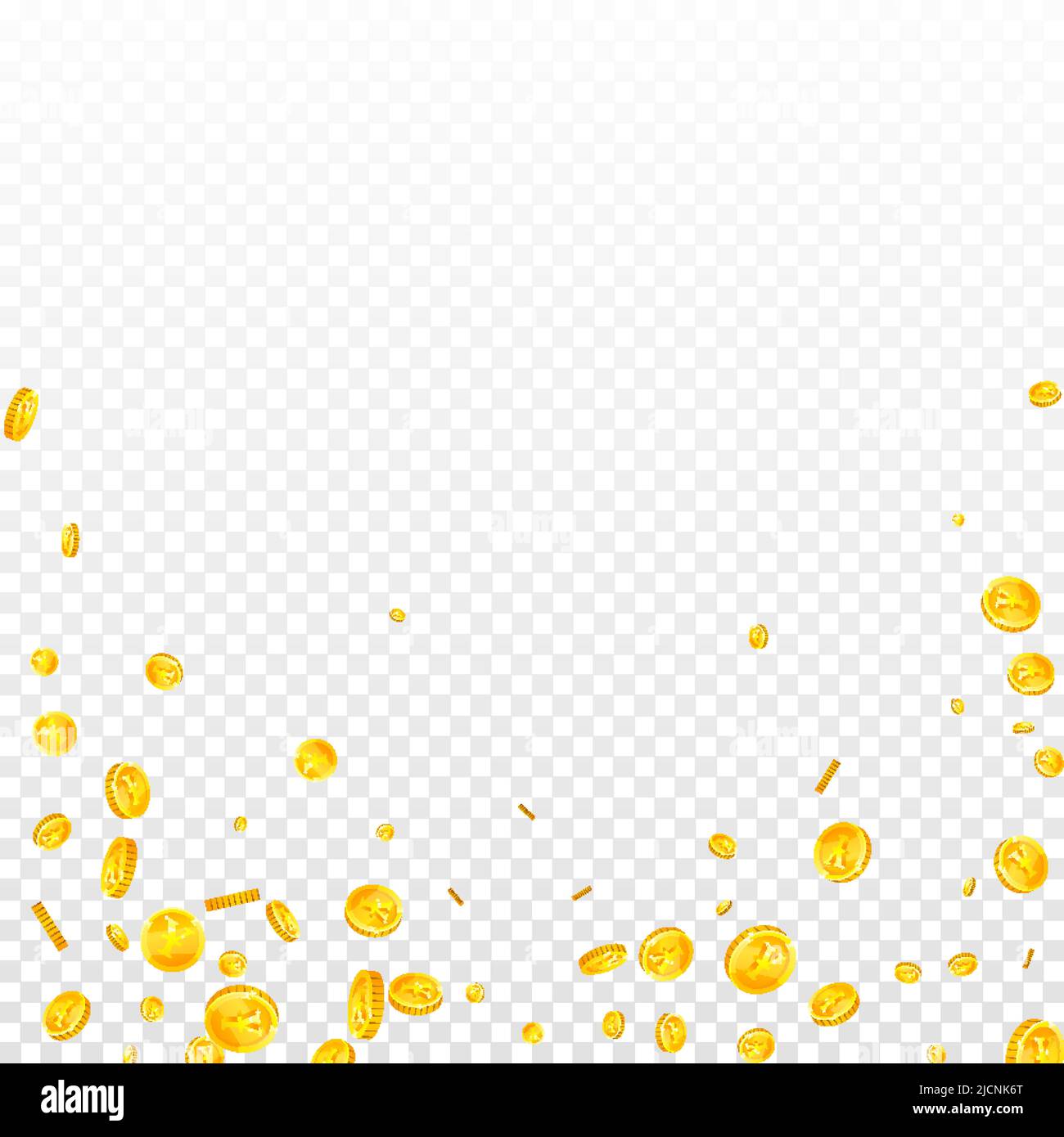 Chinese yuan coins falling. Delicate scattered CNY coins. China money ...