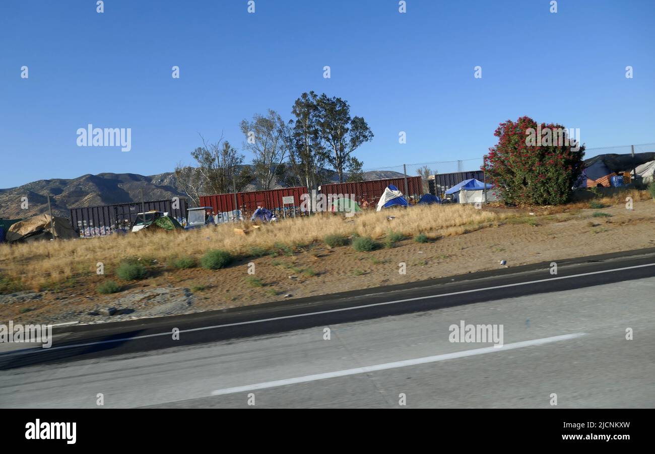 Los Angeles, California, USA 11th June 2022 A general view of atmosphere of homeless tents/camps ...