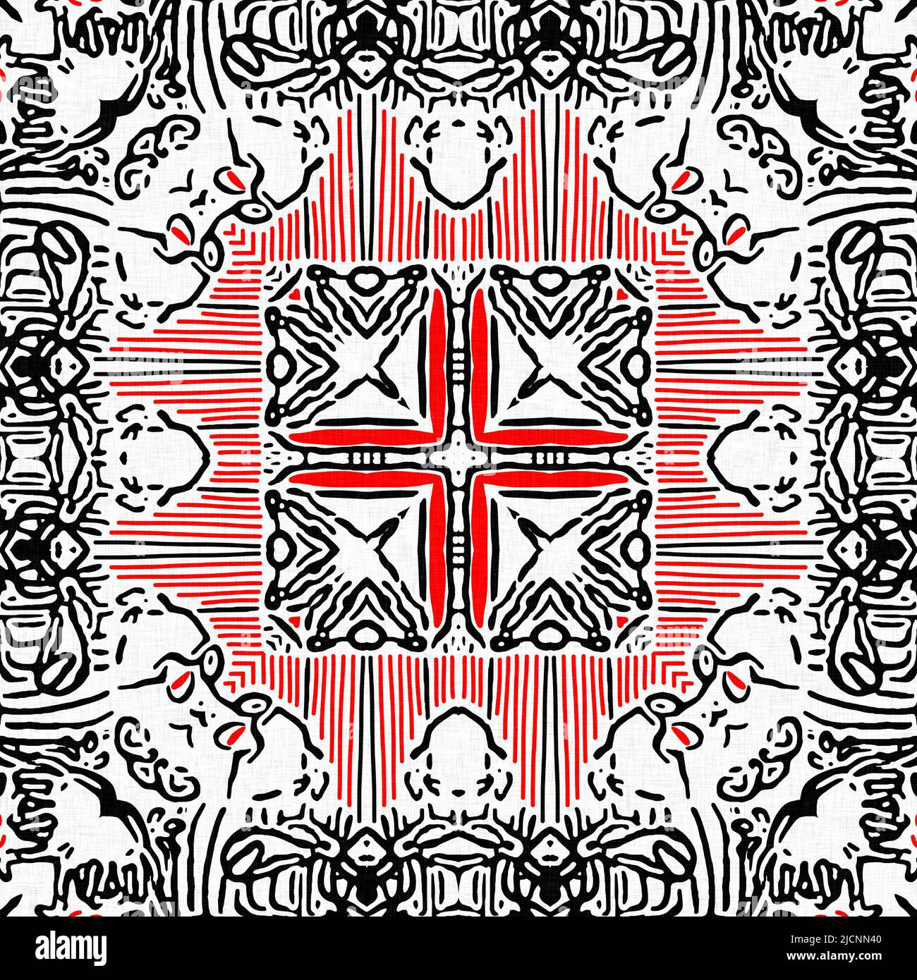 Red black seamless arabesque mosaic bandana pattern. Modern masculine ...