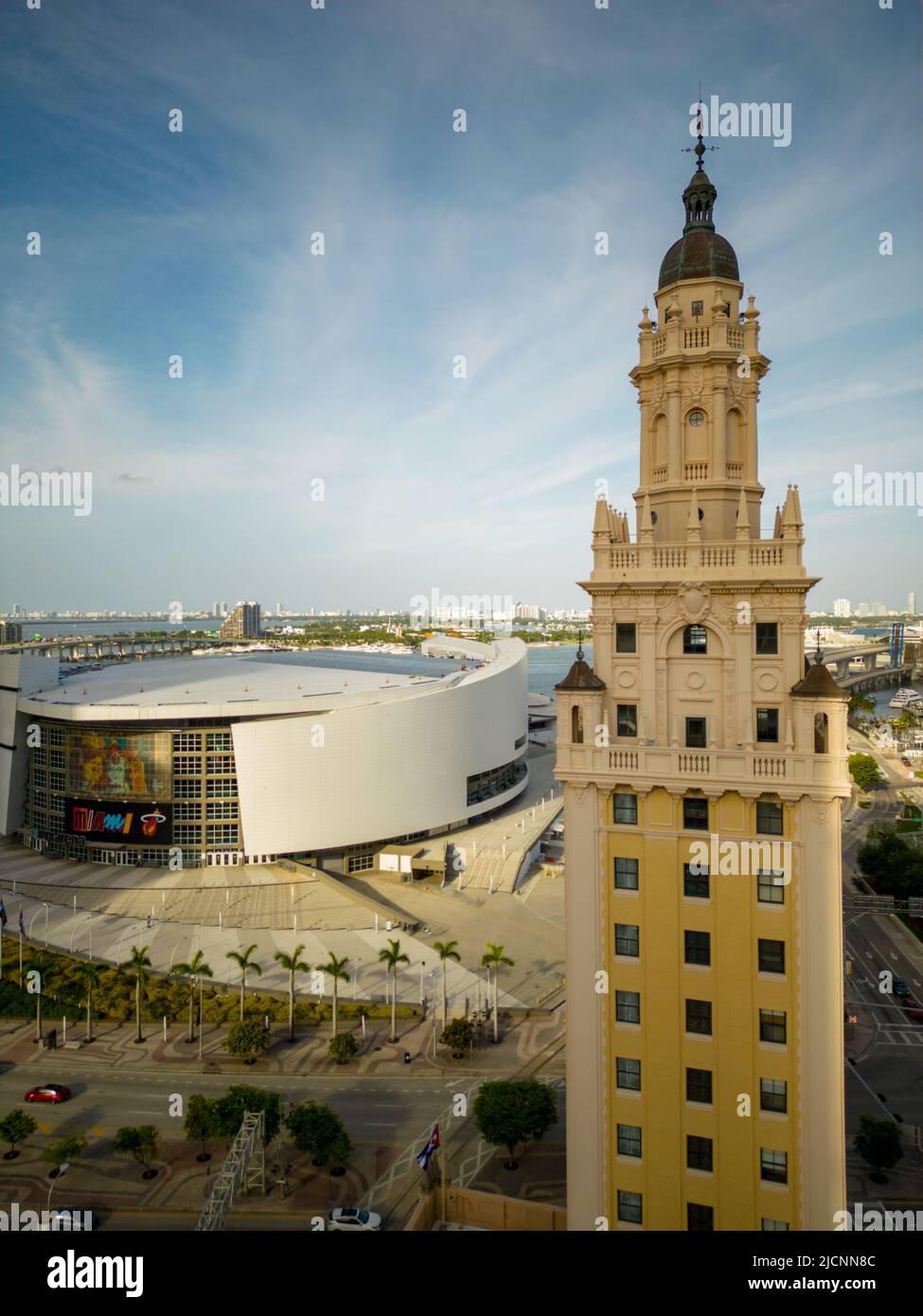 Vertical aerial photo Miami Freedom Tower Stock Photo - Alamy