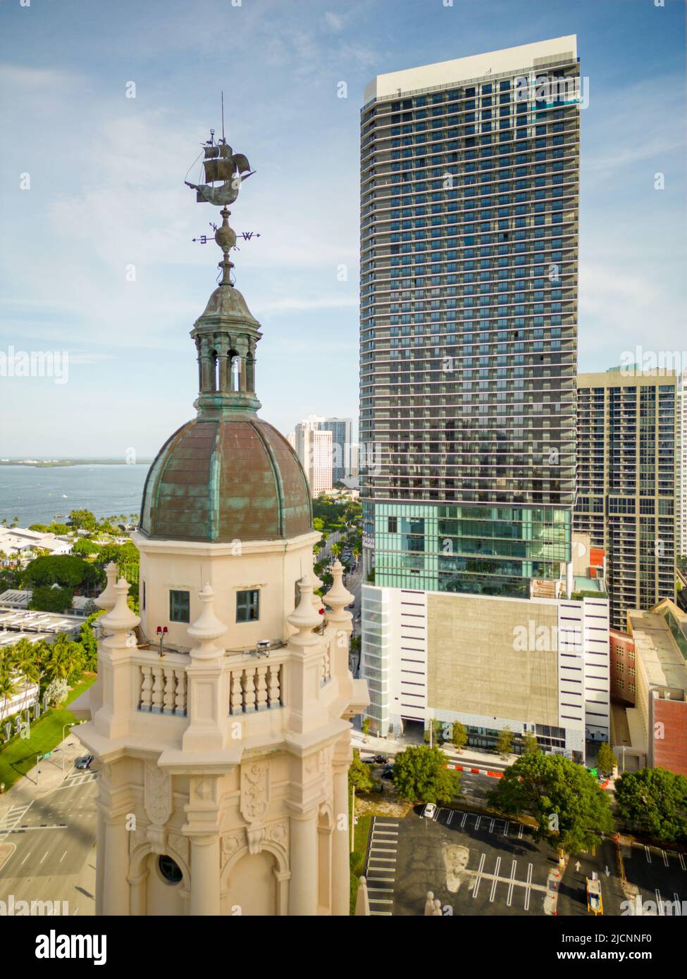 Vertical aerial photo Miami Freedom Tower Stock Photo - Alamy