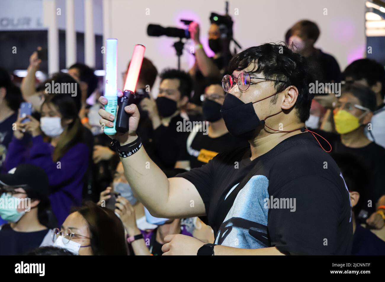 Bangkok, Thailand. 12th June, 2022. Fans of Sweat16 cheer and encourage ...