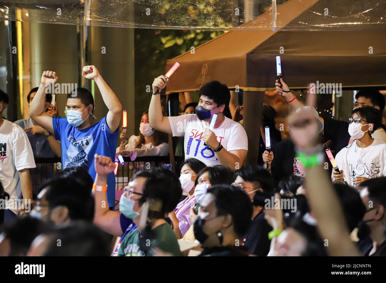 Bangkok, Thailand. 12th June, 2022. Fans of Sweat16 cheer and encourage ...