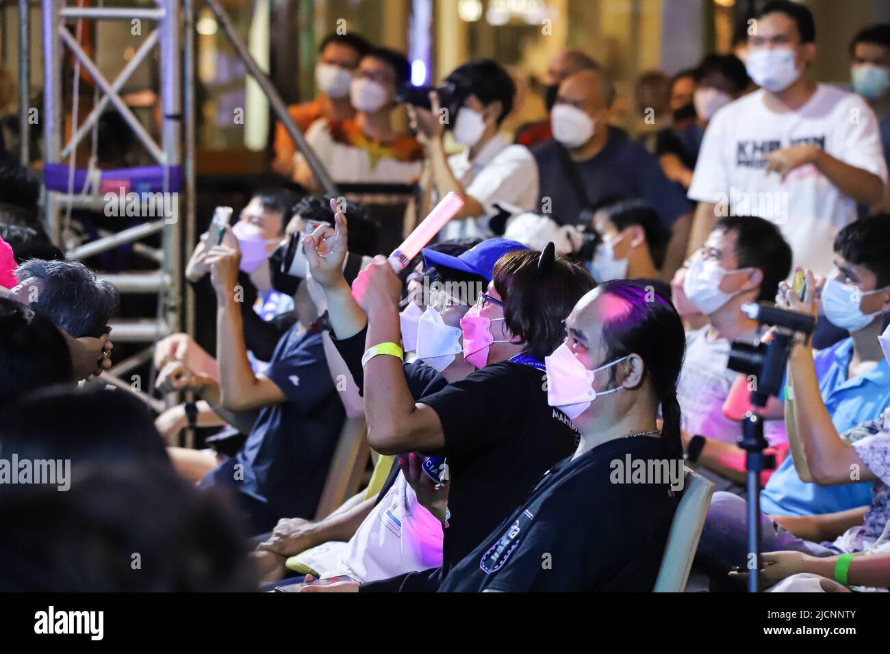 Bangkok, Thailand. 12th June, 2022. Fans of Sweat16 cheer and encourage ...