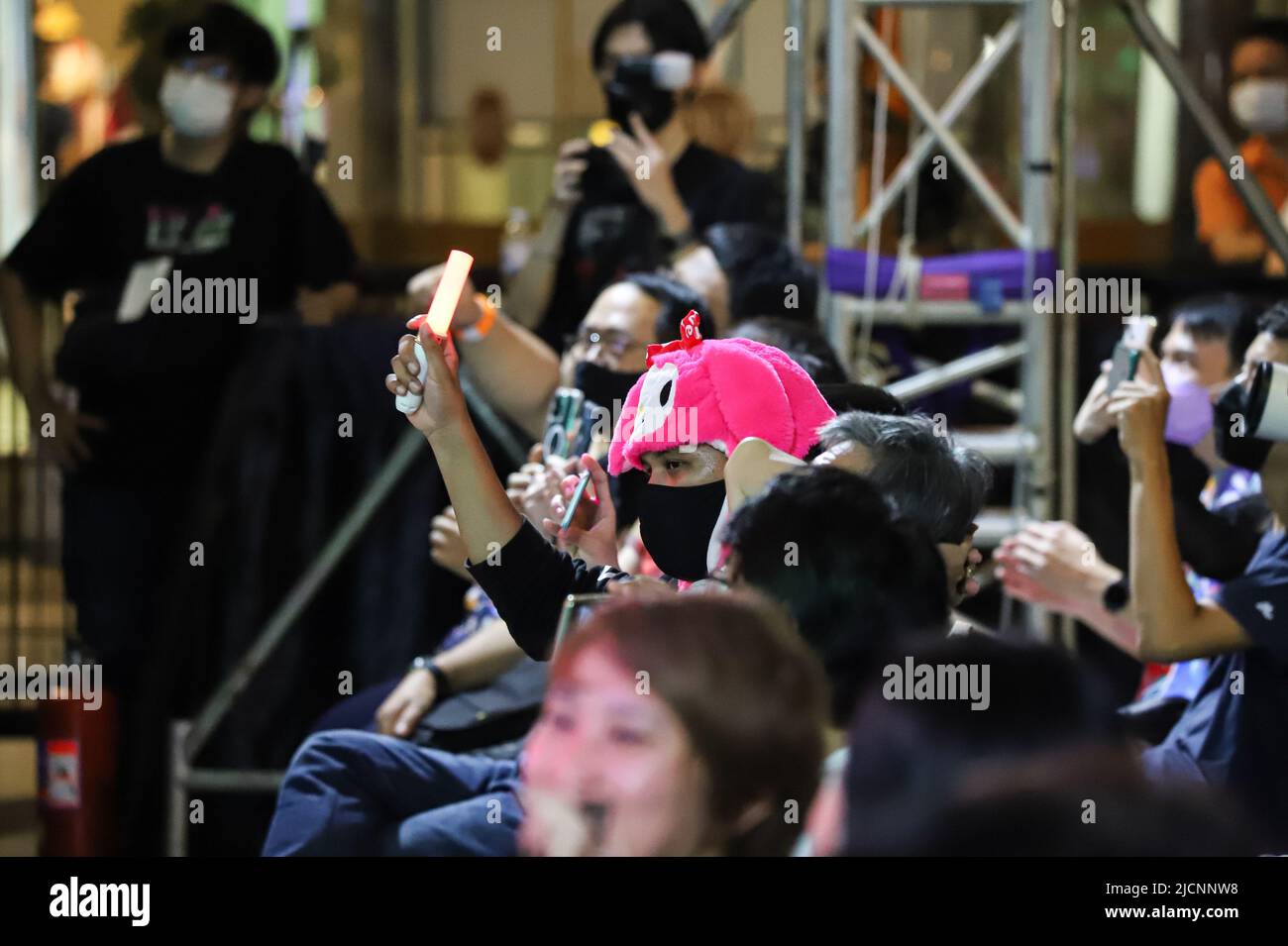 Bangkok, Thailand. 12th June, 2022. Fans of Sweat16 cheer and encourage ...