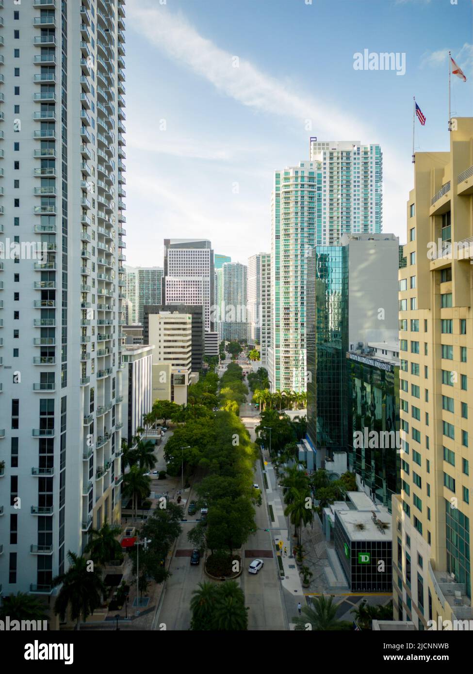 Aerial vertical photo Downtown Miami Brickell Stock Photo - Alamy