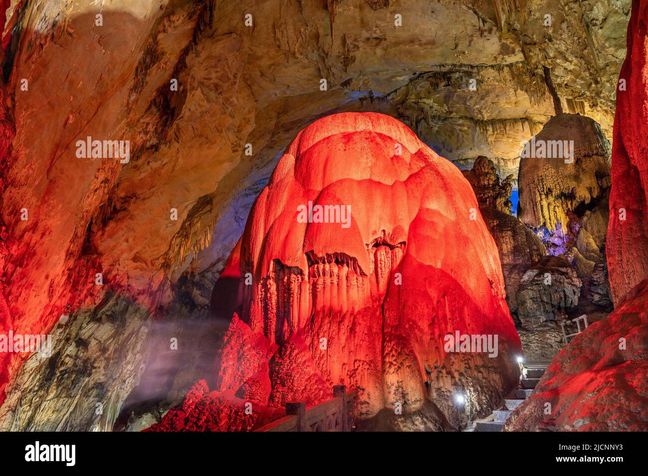 BIJIE, CHINA - JUNE 10, 2022 - A view of Zhijin Cave, the top of the ...