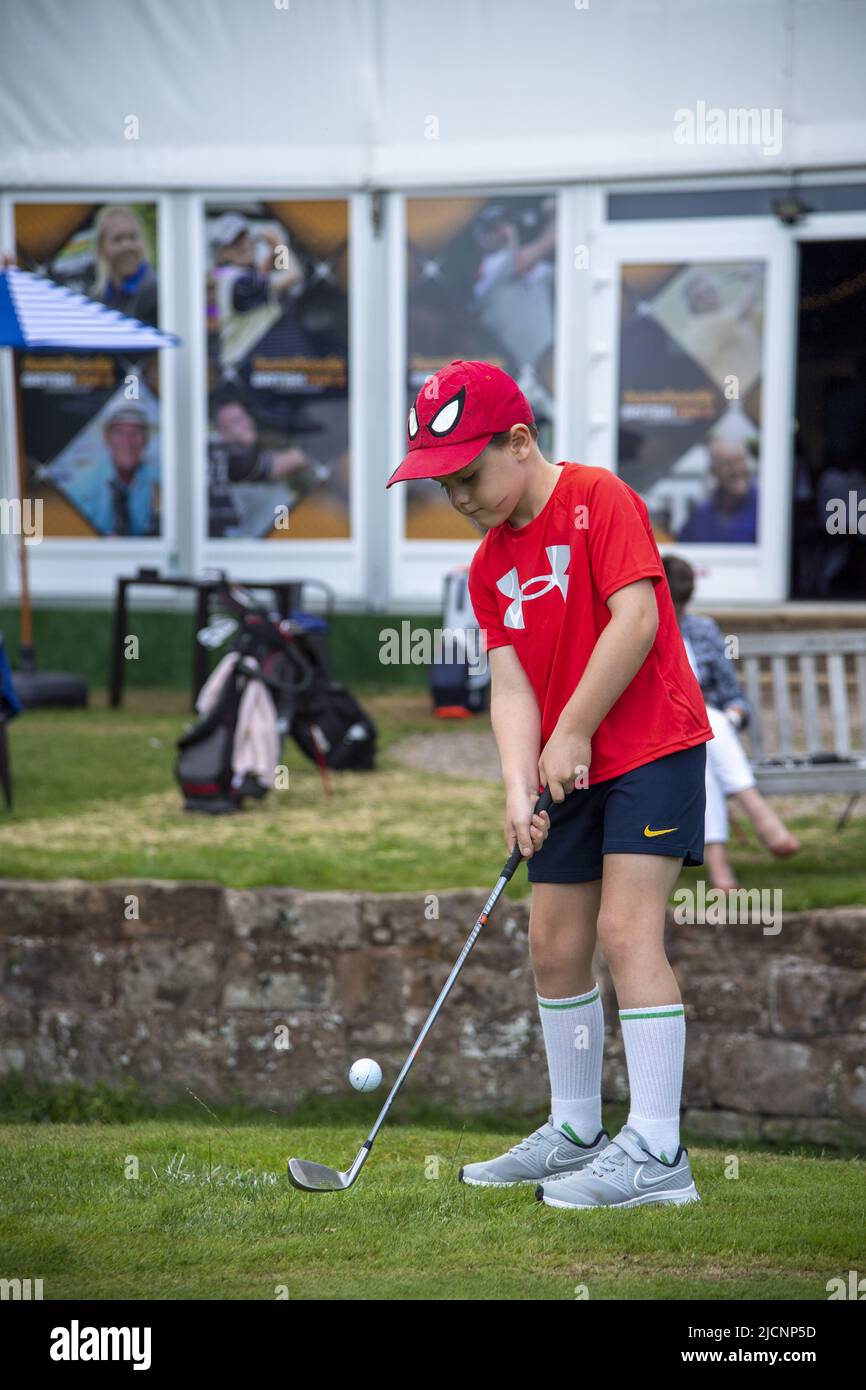 Farmfoods British Par 3 Pro Am Celebrity Golf Featuring: Chase James Giles (6 yr old) Where ...