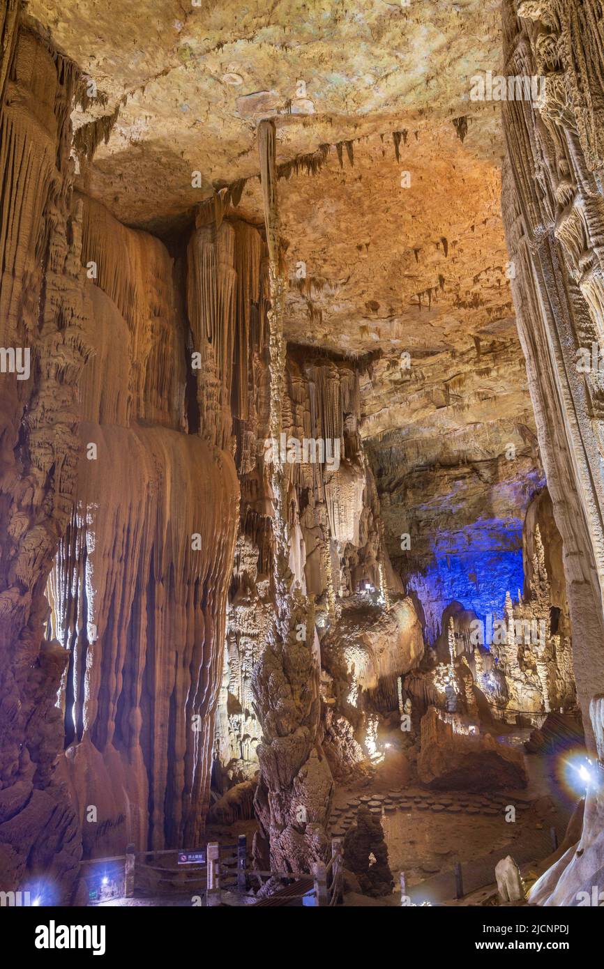 BIJIE, CHINA - JUNE 10, 2022 - A view of Zhijin Cave, the top of the ...