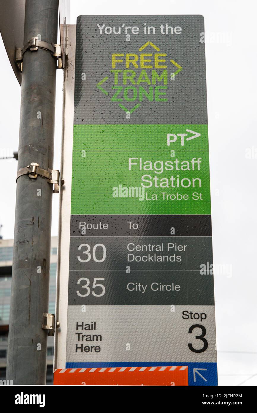 Melbourne bus stop sign hi-res stock photography and images - Alamy