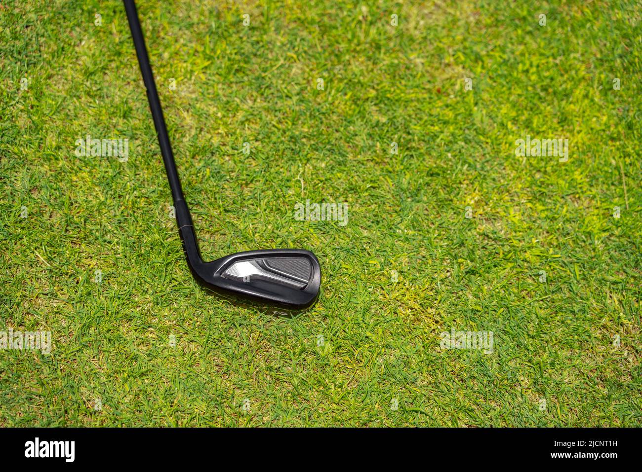 Top view of golf club on a green grass on golf course Stock Photo - Alamy