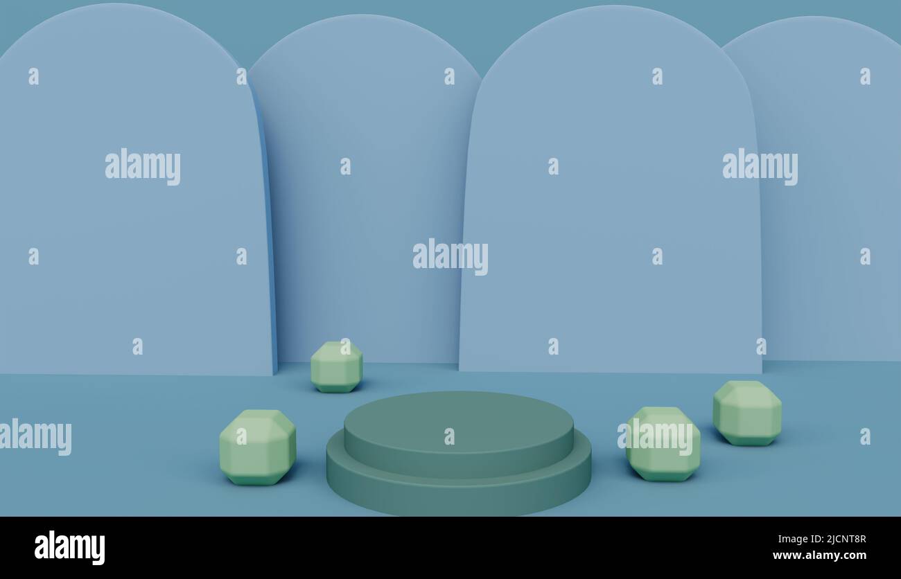 Hoki color cylinder Product Stand ,Studio Scene For Product ,minimal ...