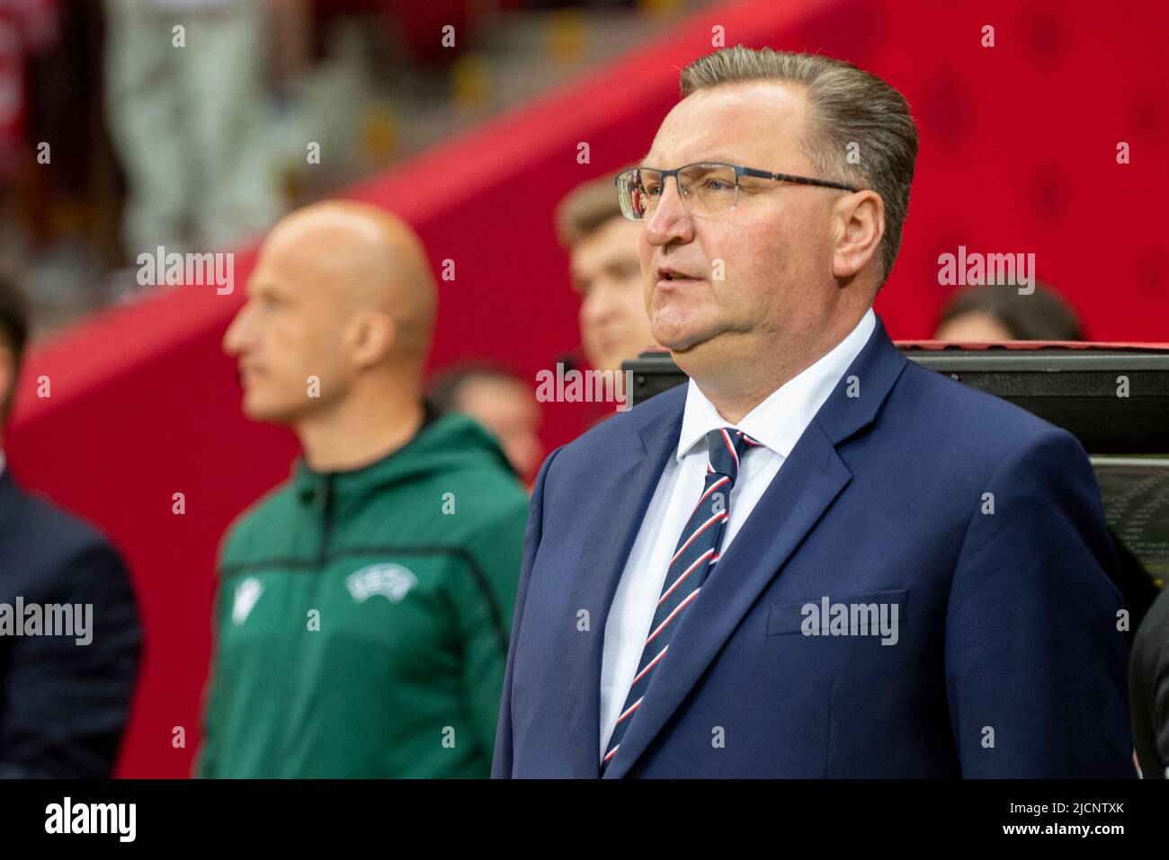 Warsaw, Poland, June 14, 2022, The Polish coach Czeslaw Michniewicz ...