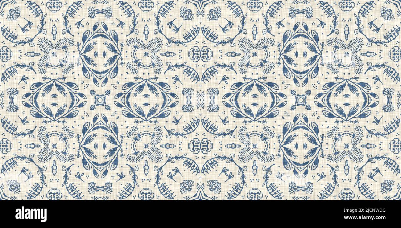 French blue floral french printed fabric border pattern for shabby chic ...