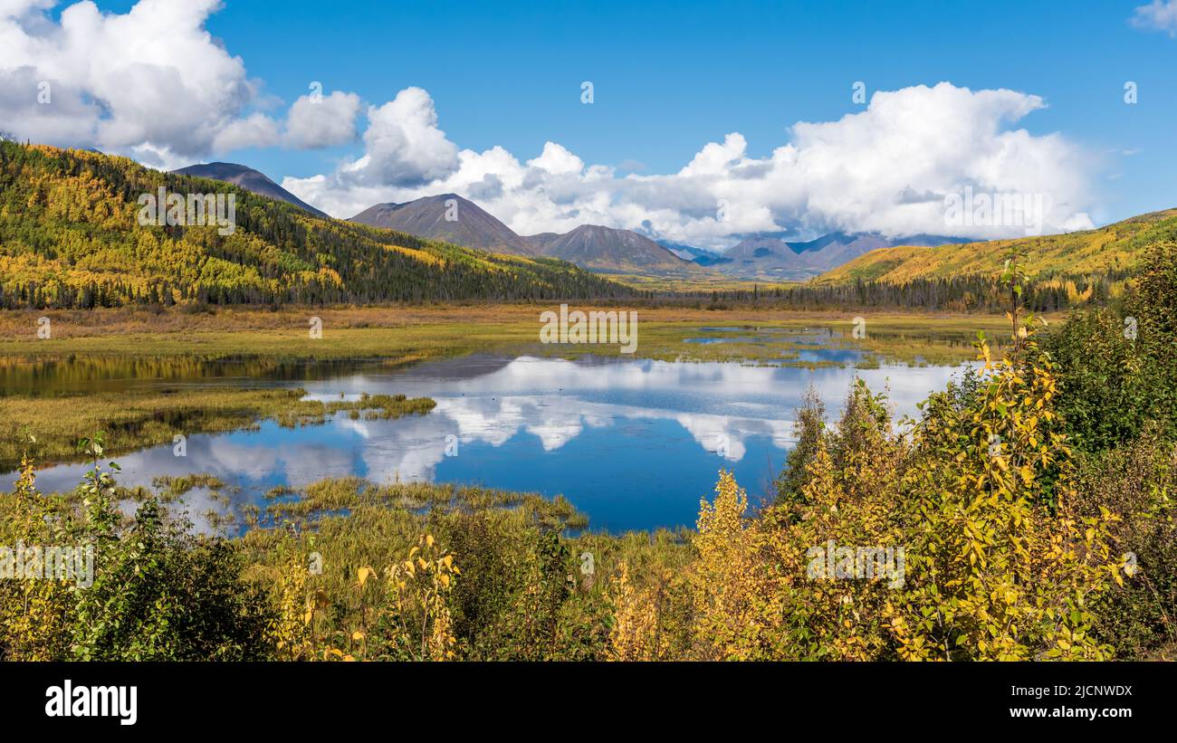 The remarkable, stunning, autumn, fall landscape of Yukon Territory in ...