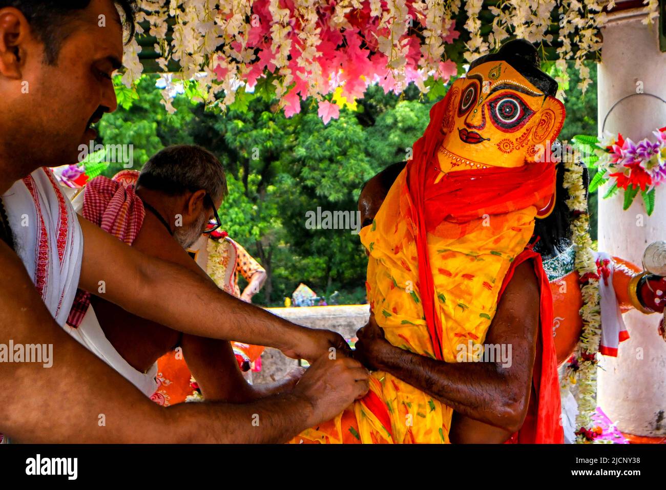 Hindu devotees seen carrying an Idol of Lord Jagannath at Brindaban ...