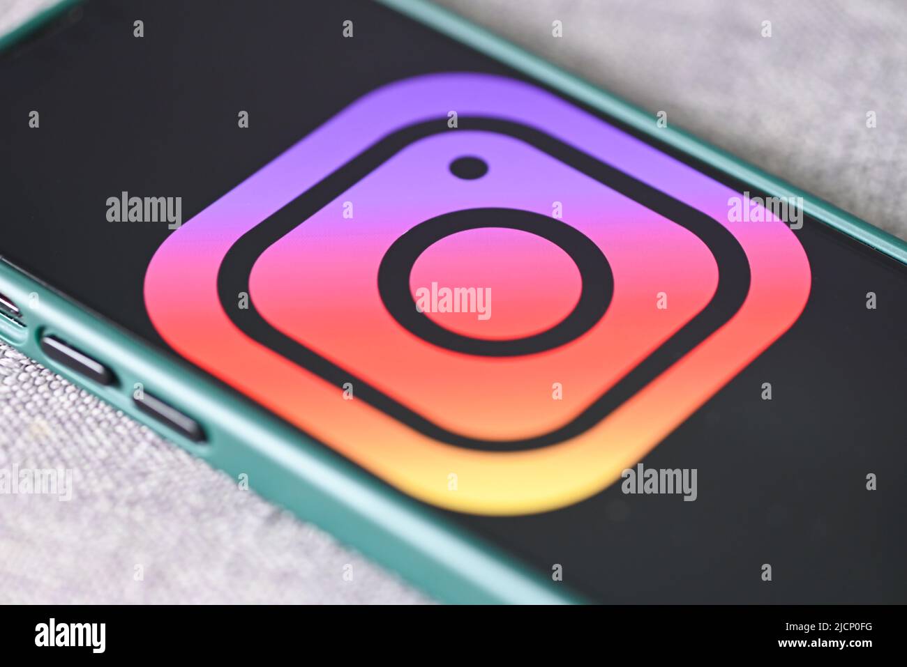 instagram application icon on Apple iPhone 13 Pro, smartphone with IG ...