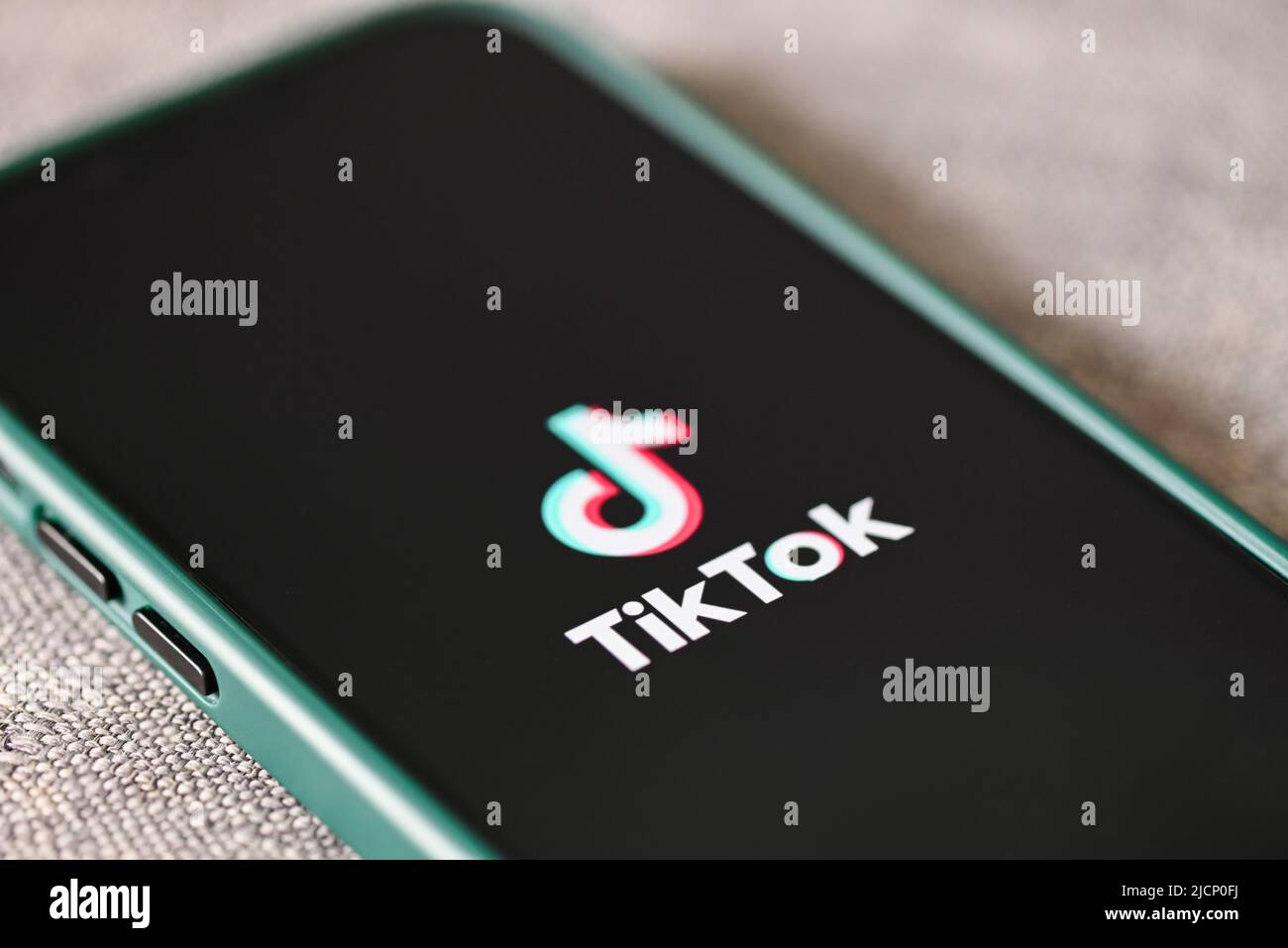 TikTok application icon on Apple iPhone 13 Pro, Tiktok logo icon on the ...