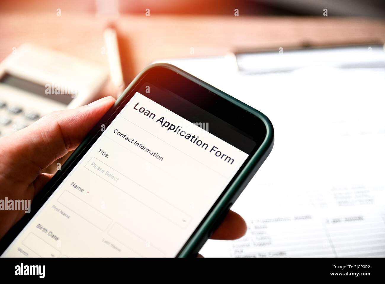 Loan Application Form on smartphone mobile application for Loan ...