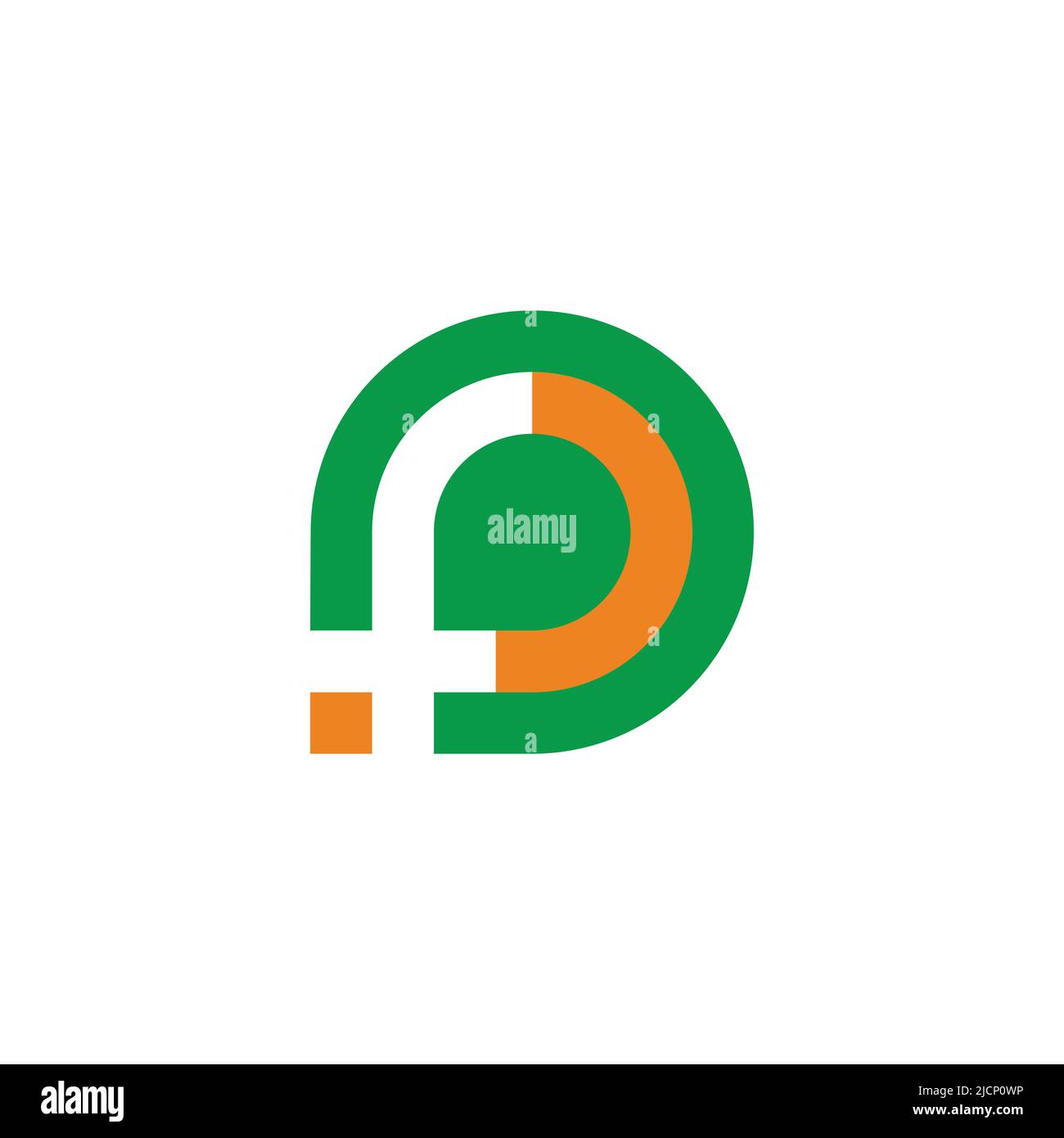 letter f p simple circle geometric colorful logo vector Stock Vector ...