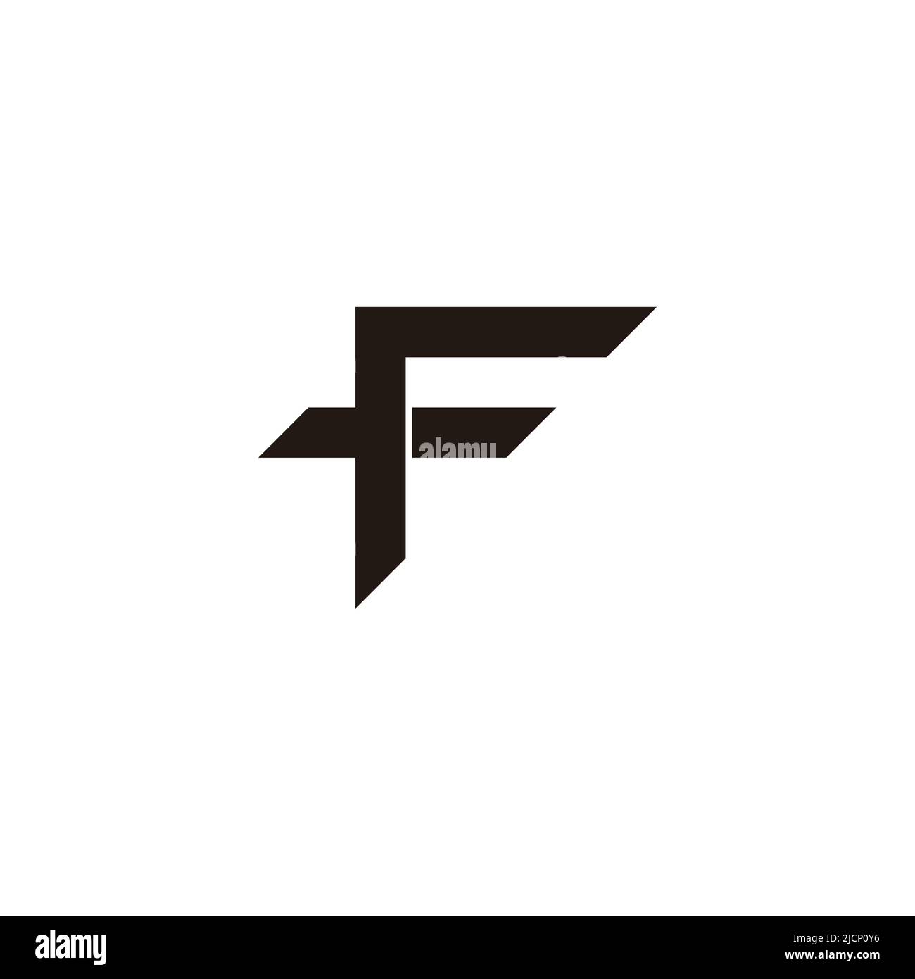 letter ft simple geometric line linked logo vector Stock Vector Image ...