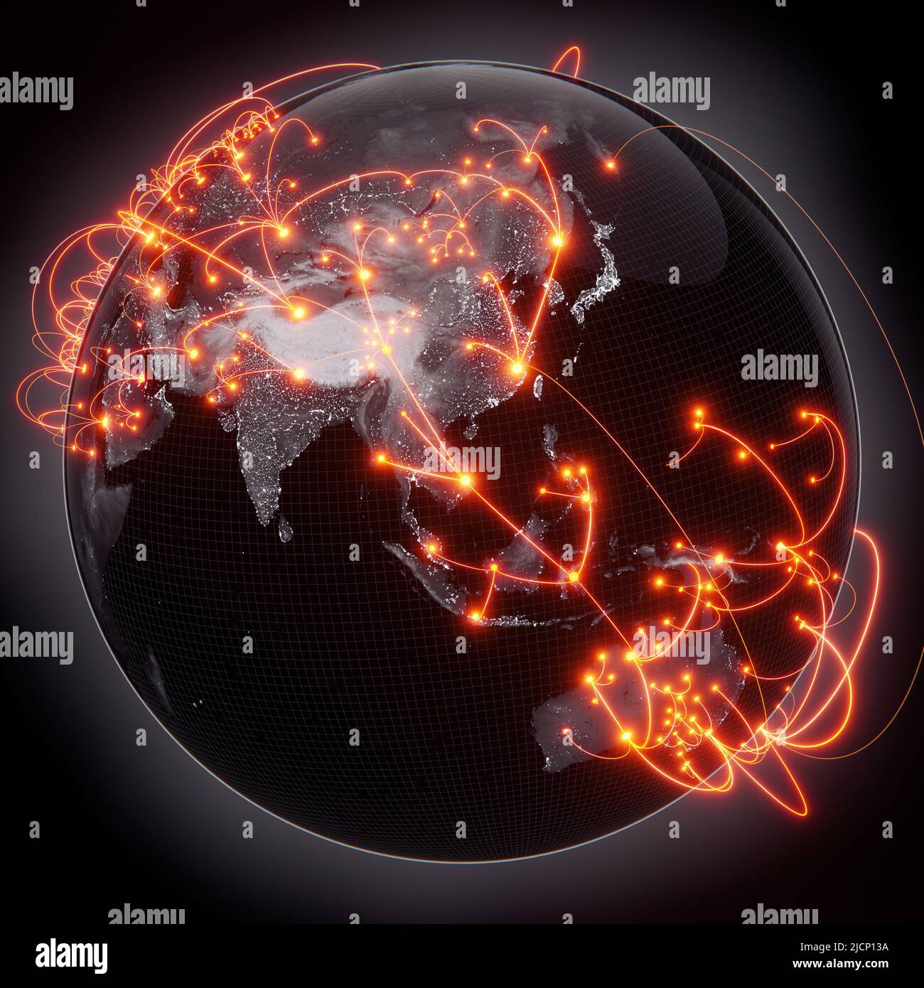 Global connection concept. Planet earth network sphere. 3d rendering ...