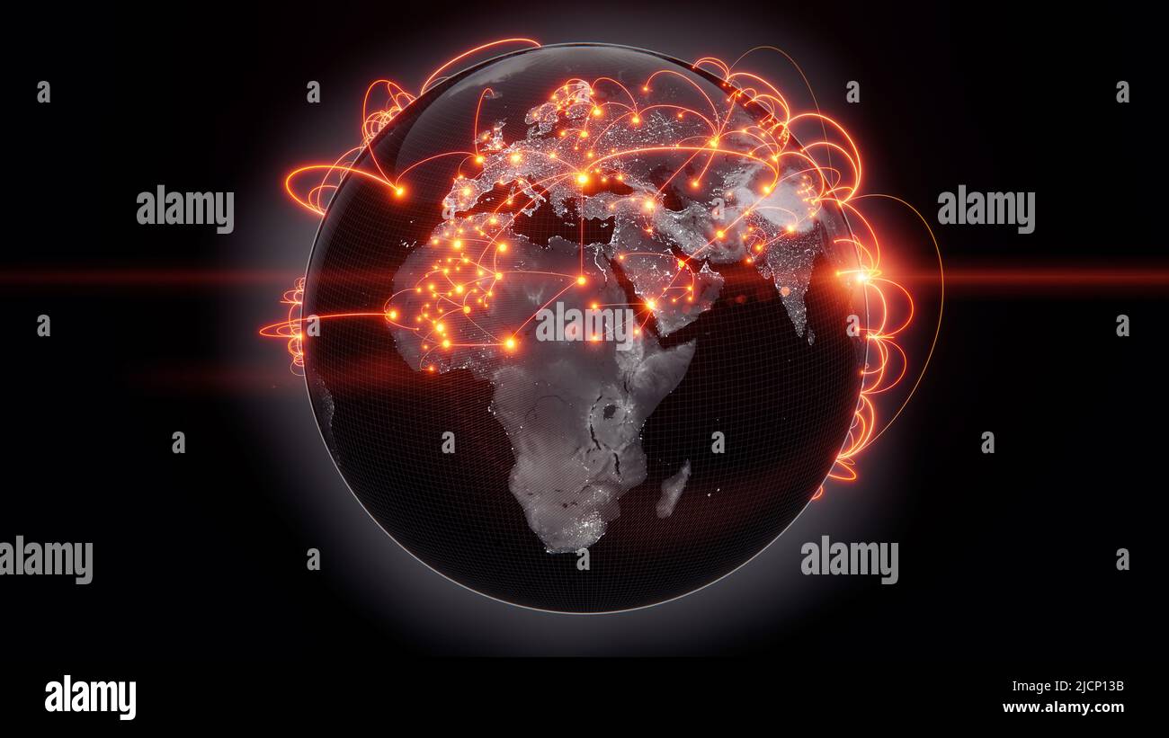 Global connection concept. Planet earth network sphere. 3d rendering Stock Photo - Alamy