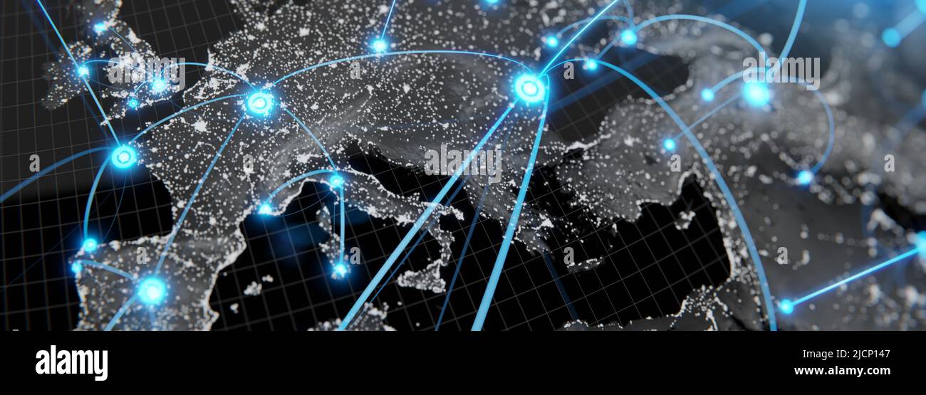 Global connection concept. Planet earth network sphere. 3d rendering ...