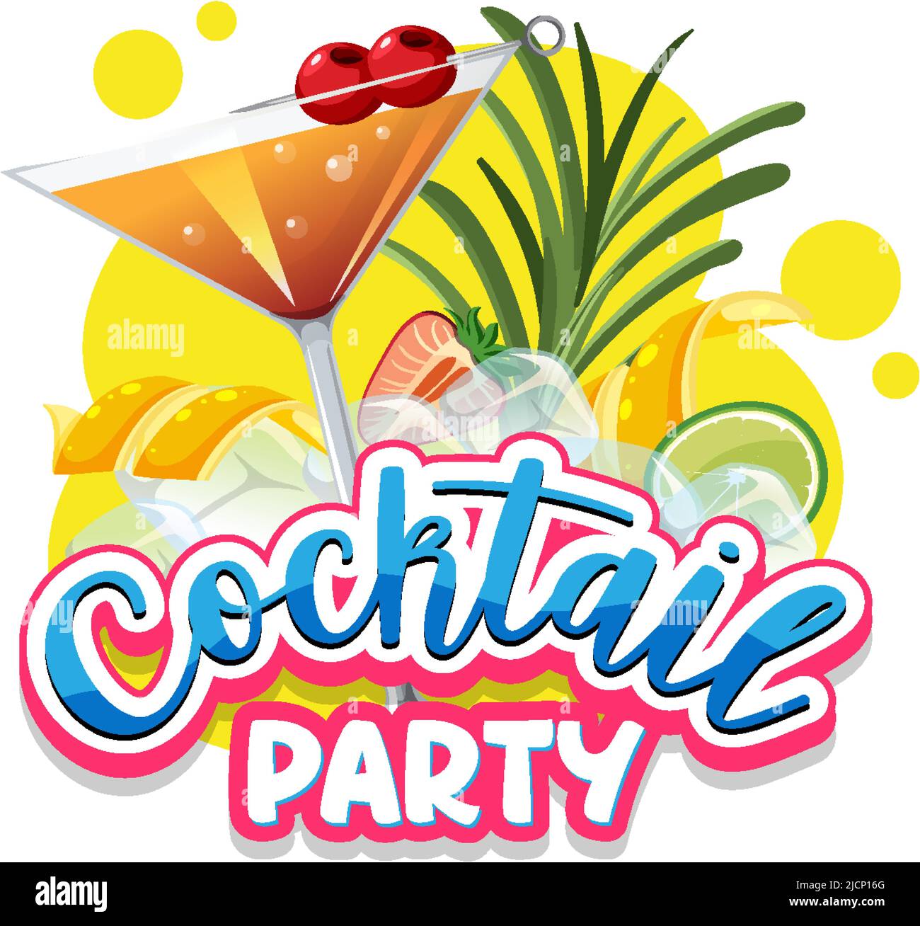 A cocktail party banner text illustration Stock Vector Image & Art - Alamy