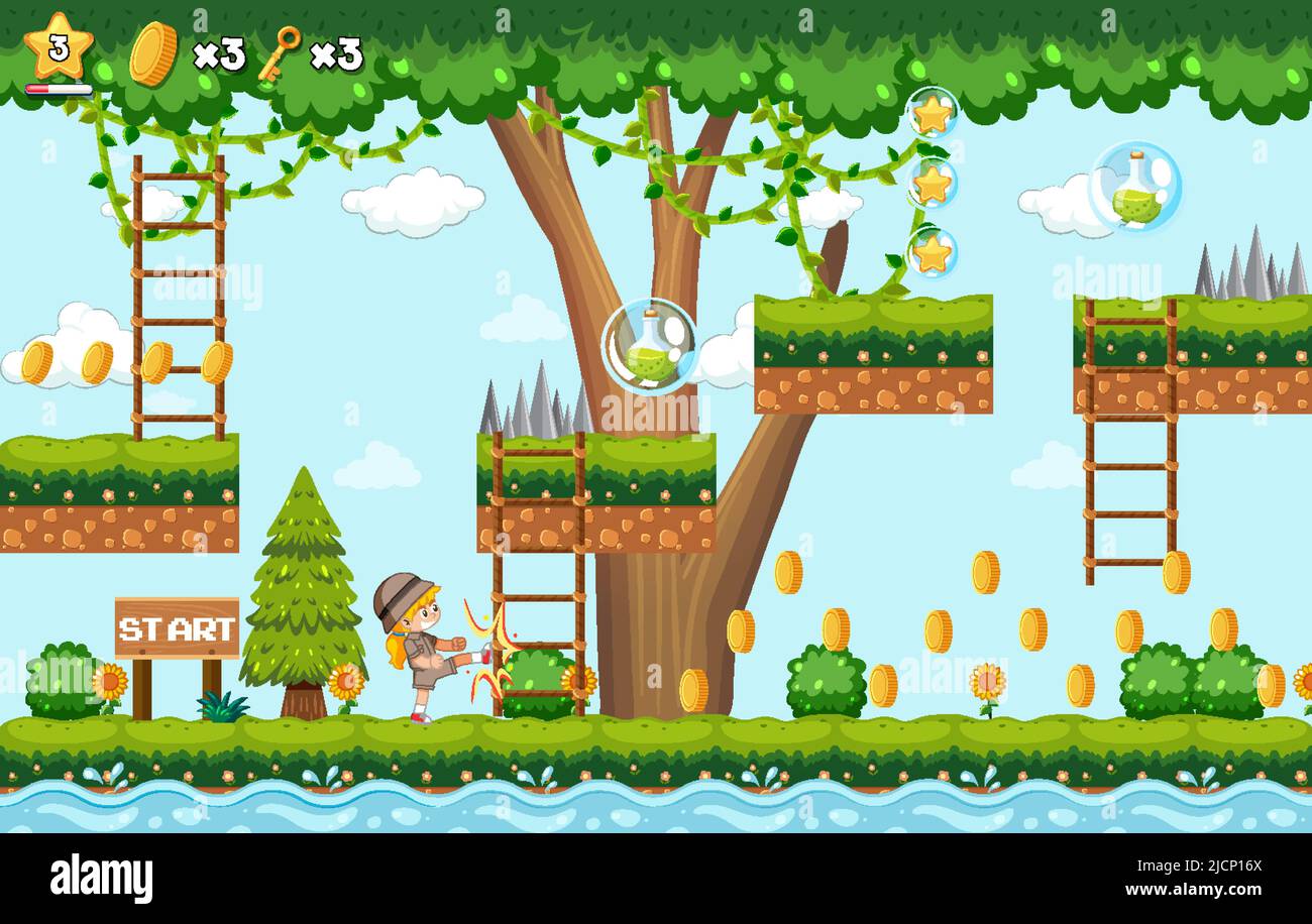 Platform game interface design illustration Stock Vector Image & Art ...