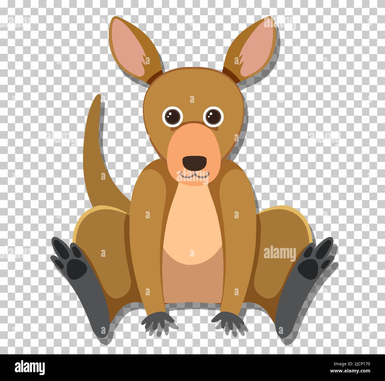 Cute kangaroo in flat cartoon style illustration Stock Vector Image ...