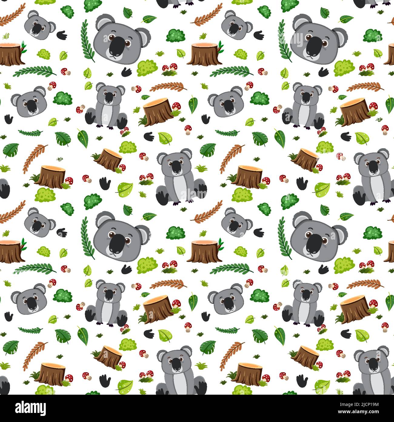 Koala cute animal seamless pattern illustration Stock Vector Image ...