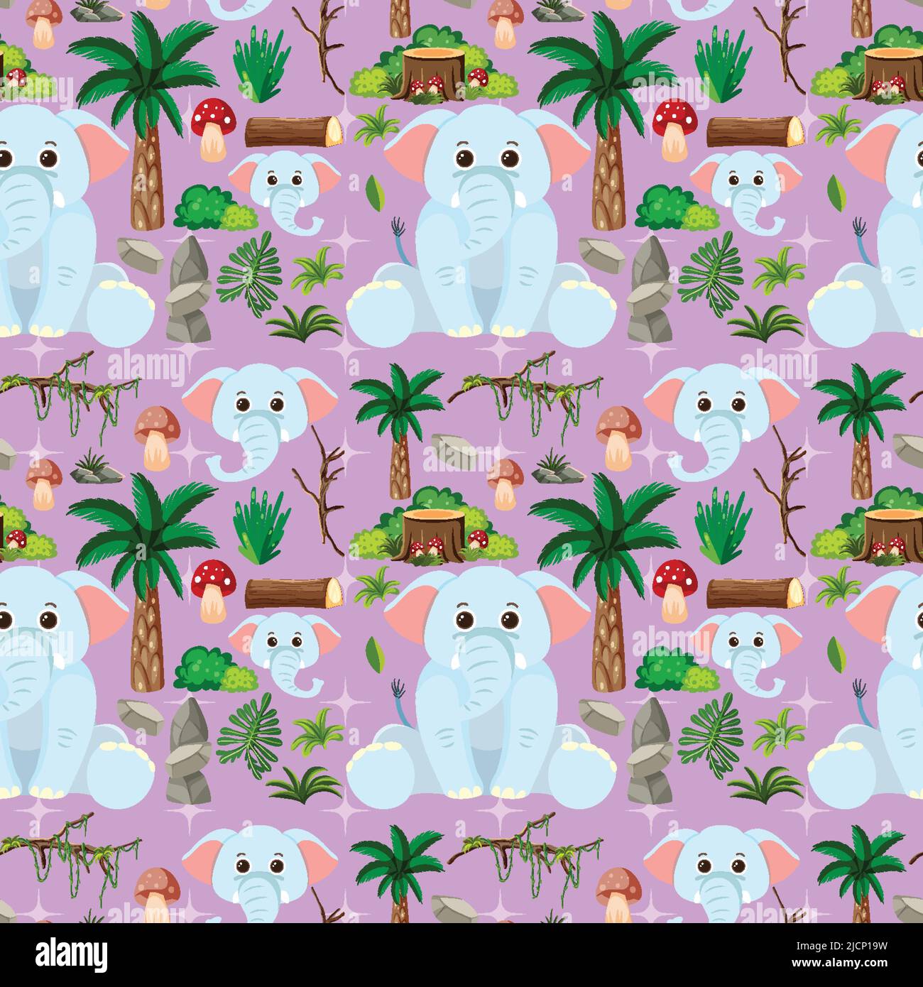 Cute animals seamless pattern illustration Stock Vector Image & Art - Alamy