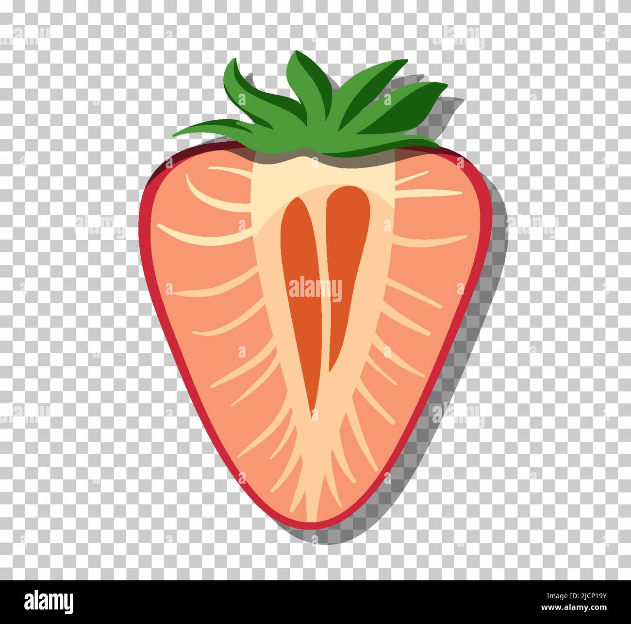 Isolated strawberry sliced on grid background illustration Stock Vector ...