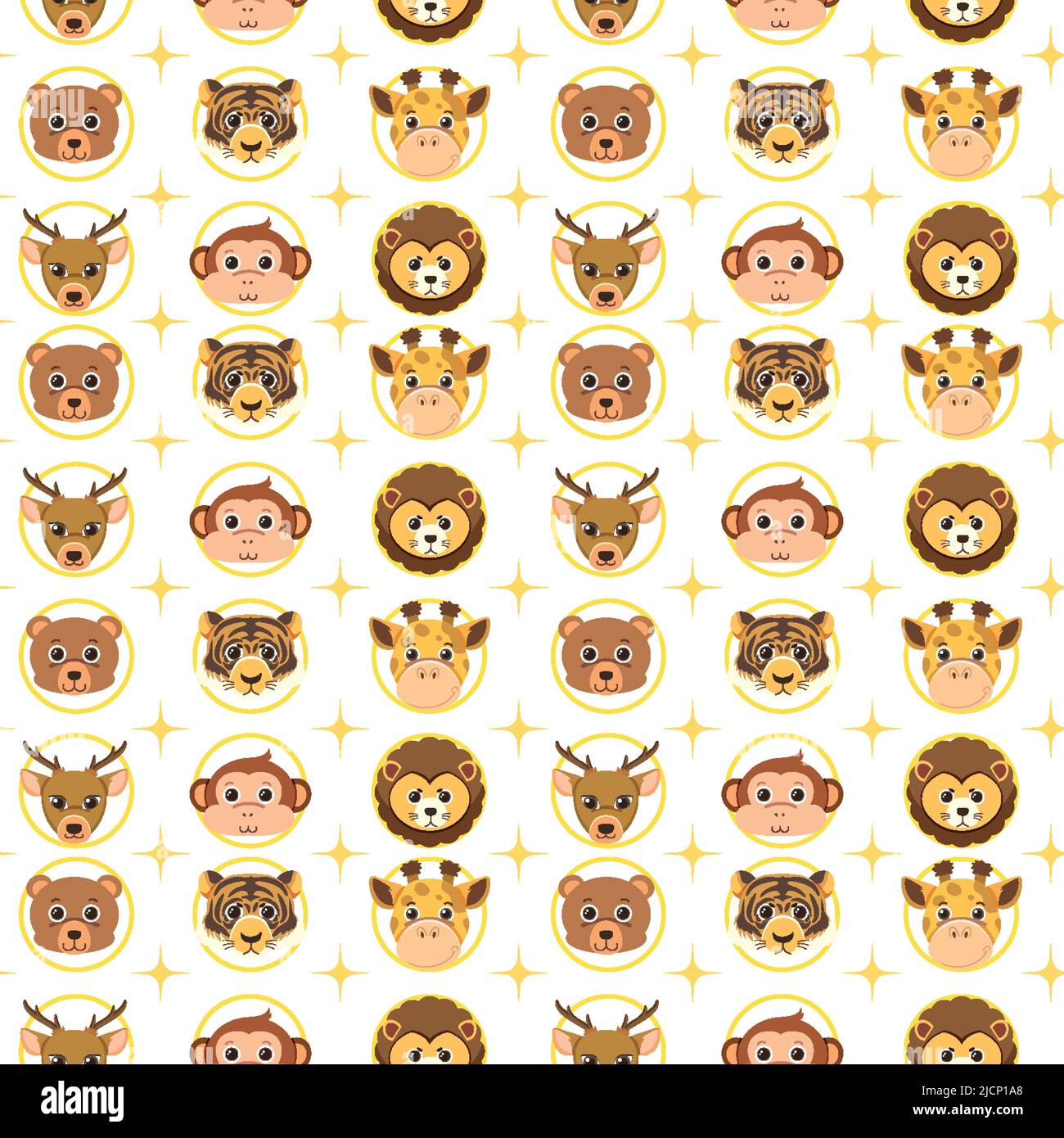 Cute animals seamless pattern illustration Stock Vector Image & Art - Alamy