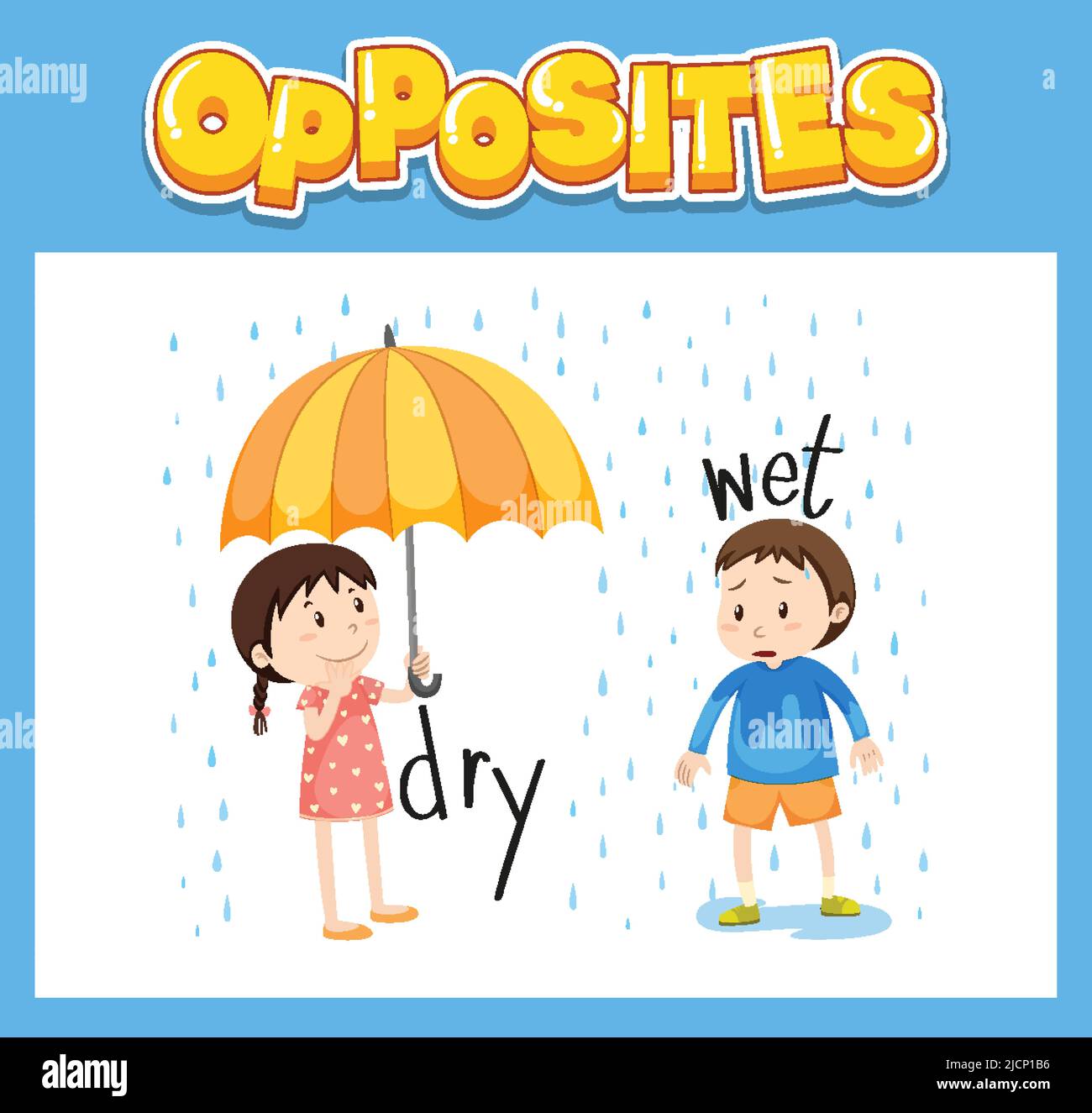 Opposite English words for kids illustration Stock Vector Image & Art ...