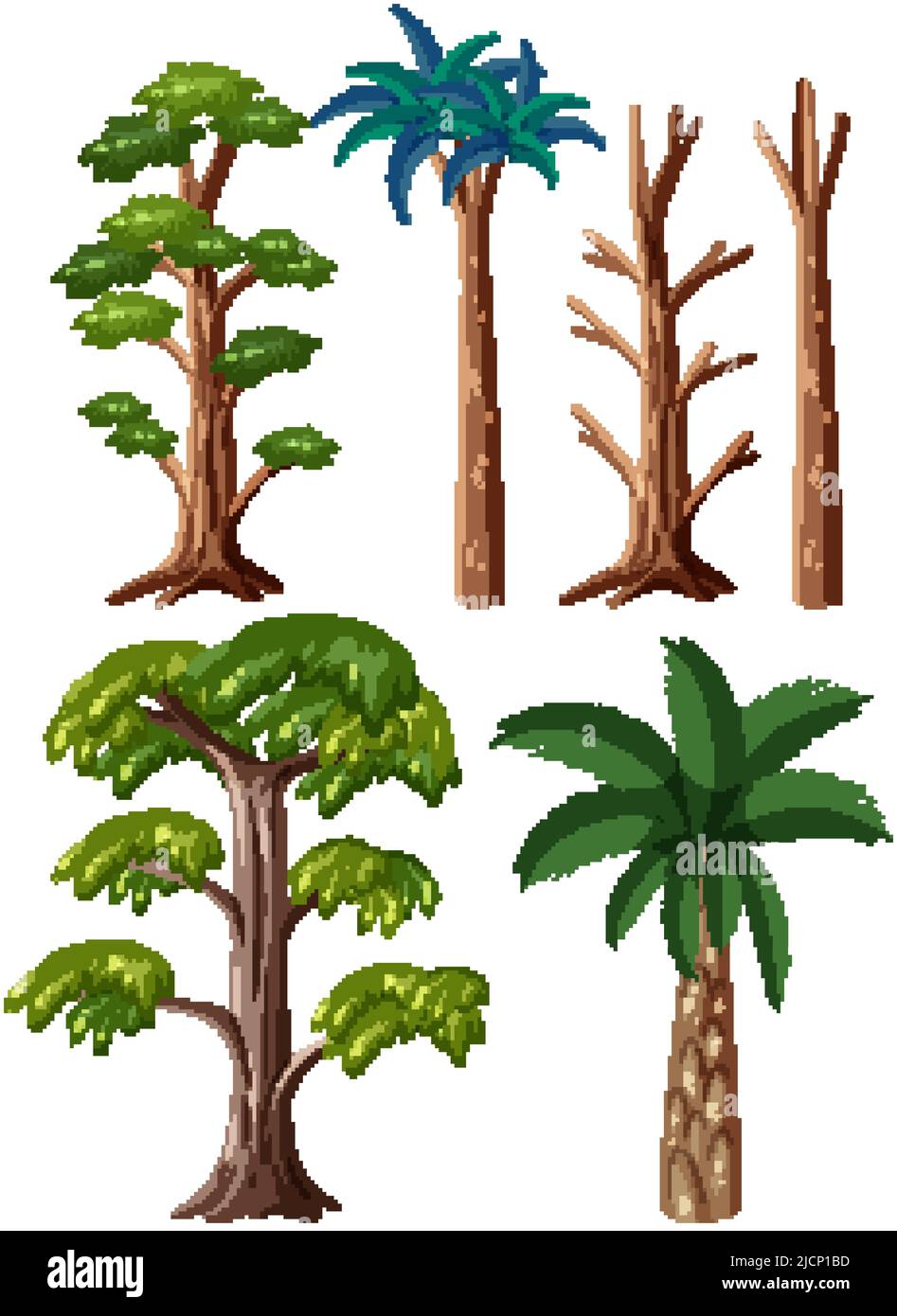 Set of different prehistoric trees illustration Stock Vector Image ...
