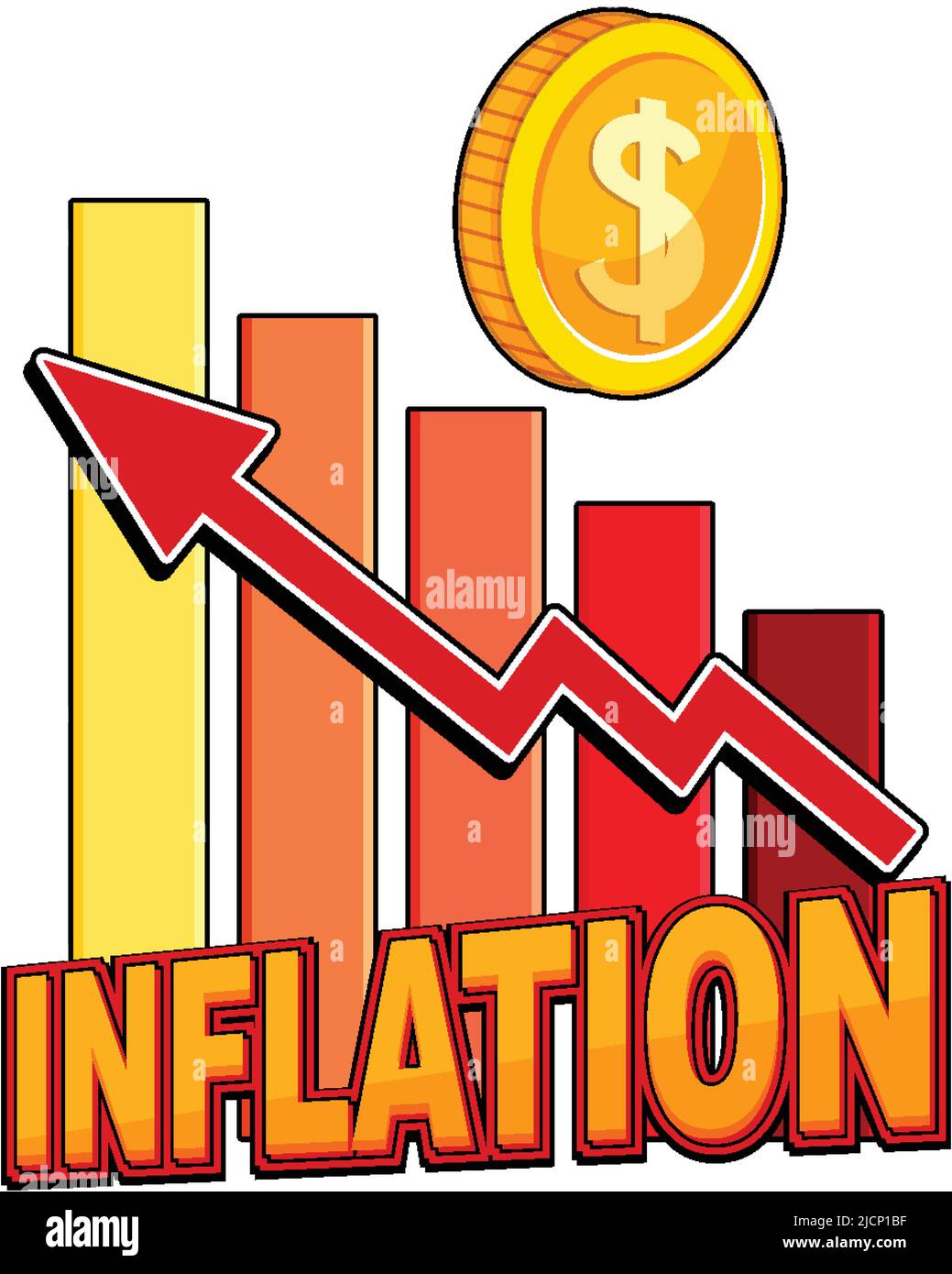 Inflation isolated word text illustration Stock Vector Image & Art - Alamy