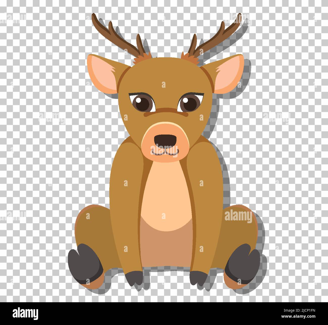 Cute deer in flat cartoon style illustration Stock Vector Image & Art ...