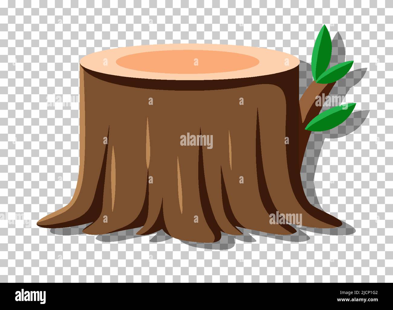 Tree stump isolated on grid background illustration Stock Vector Image ...