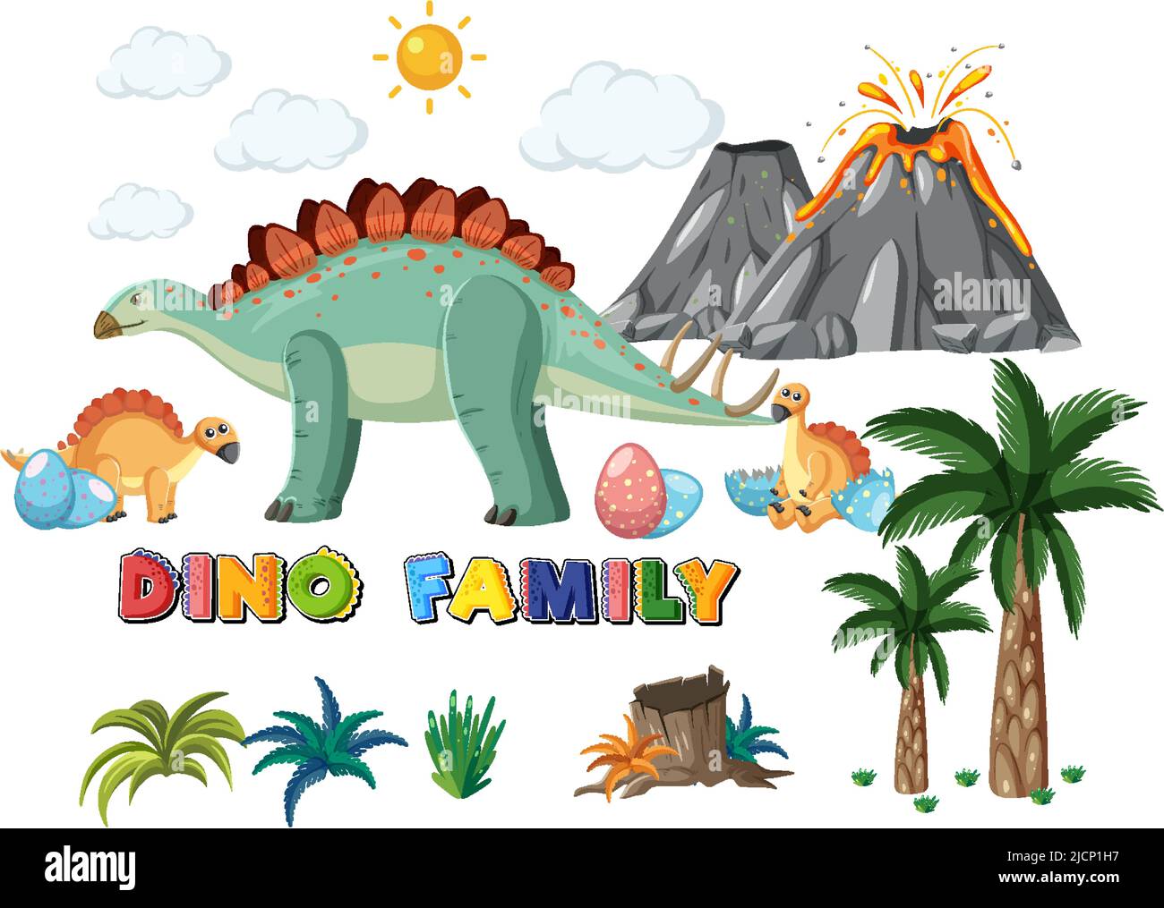 Dinosaur family vector vectors hi-res stock photography and images - Alamy
