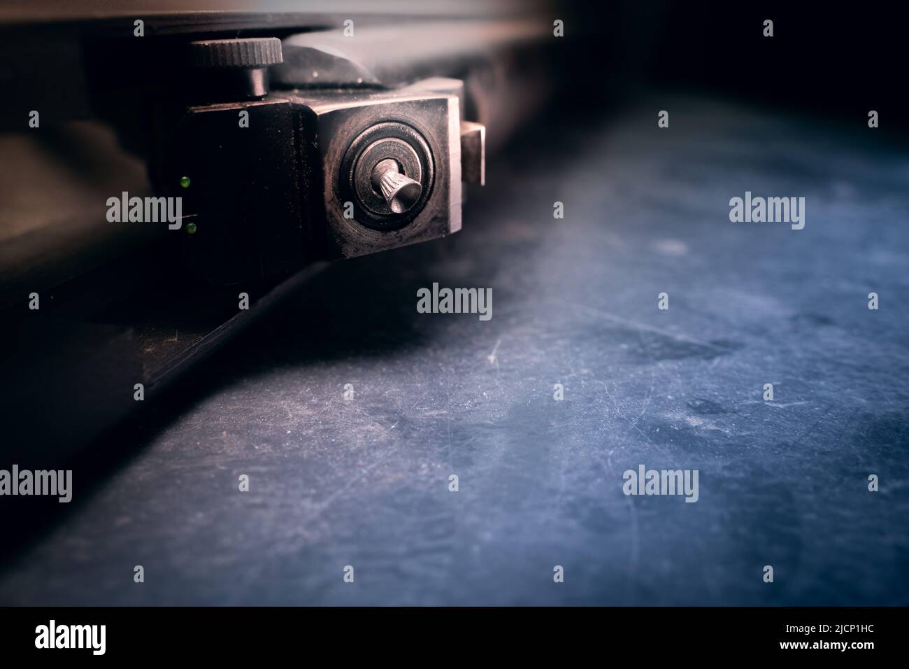 Spring-piston air rifle with inserted diabolo bullet close-up in the ...