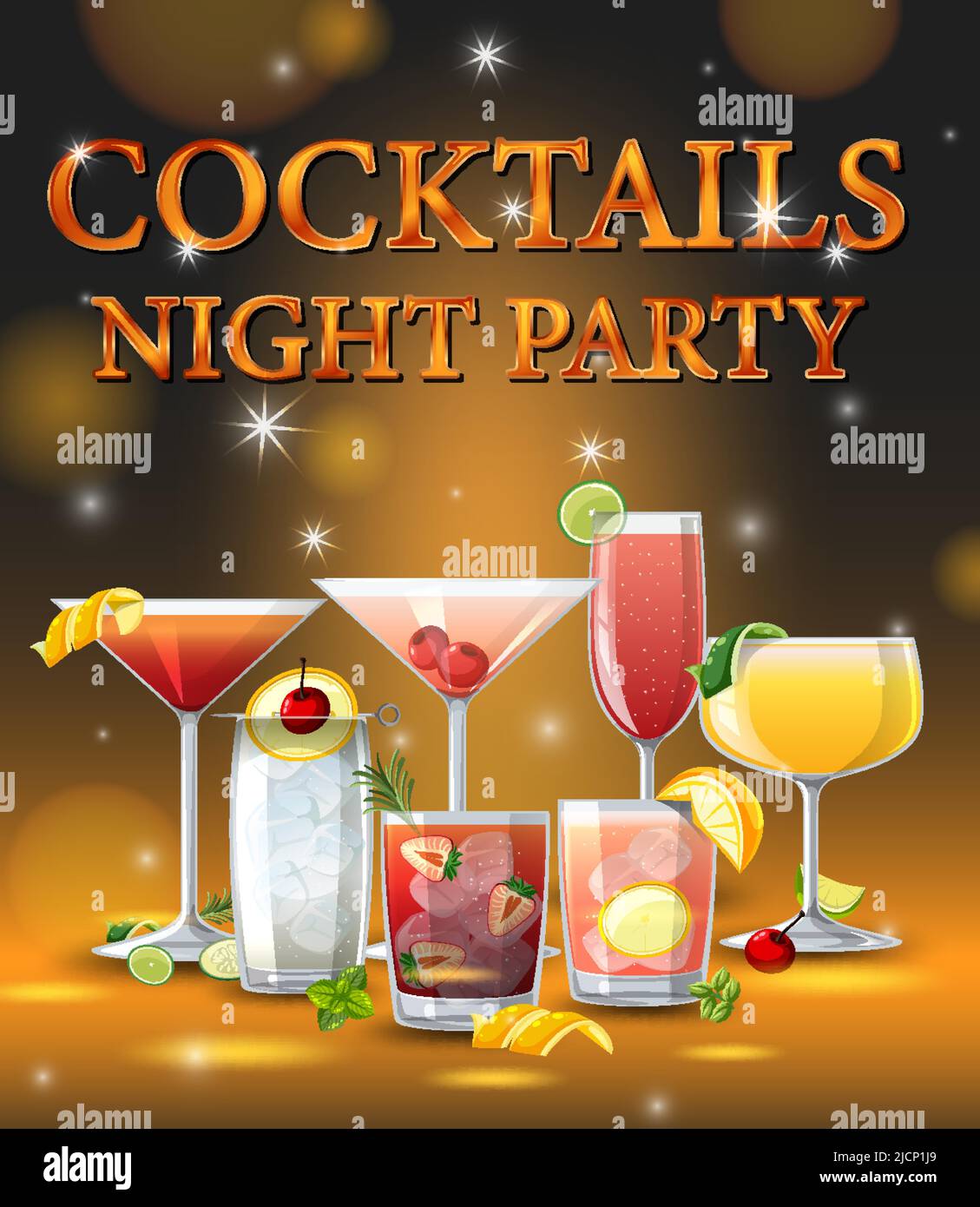 Cocktails Night Party Banner illustration Stock Vector Image & Art - Alamy