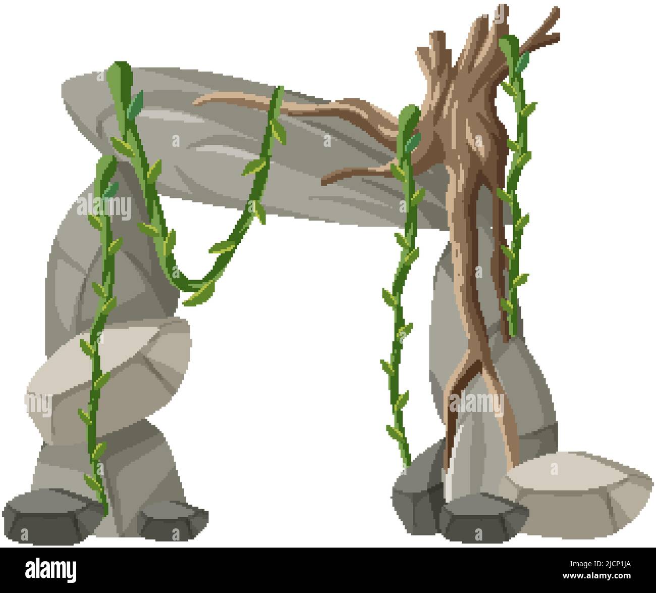Isolated stone gate with liana illustration Stock Vector Image & Art ...