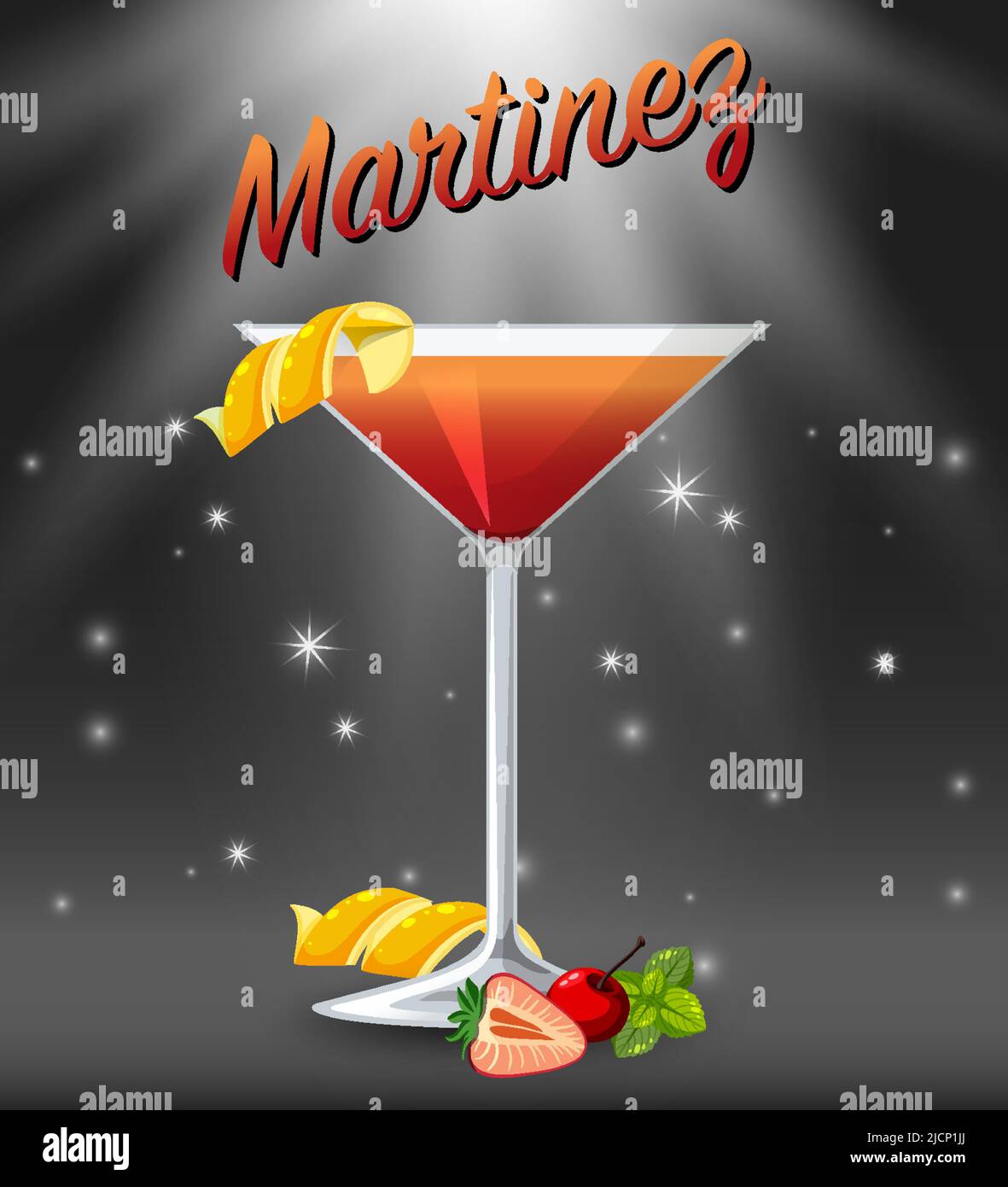 Pina Colada cocktail in the glass on sparkling background illustration ...