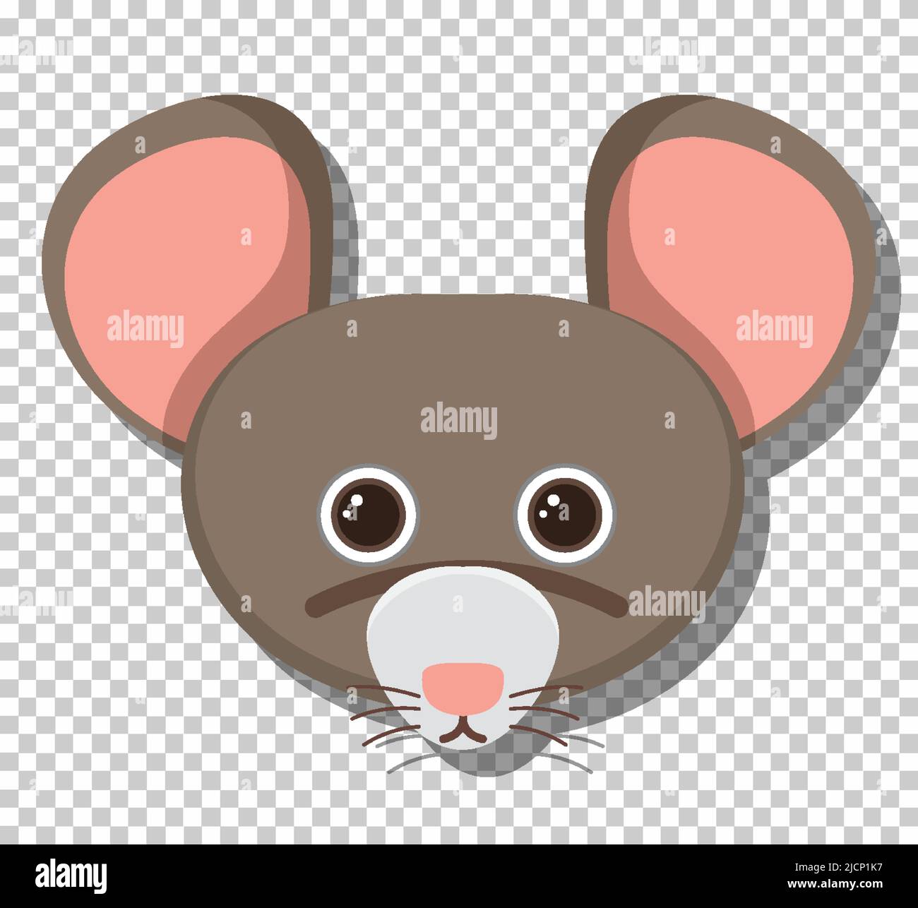 Cute mouse head in flat cartoon style illustration Stock Vector Image ...